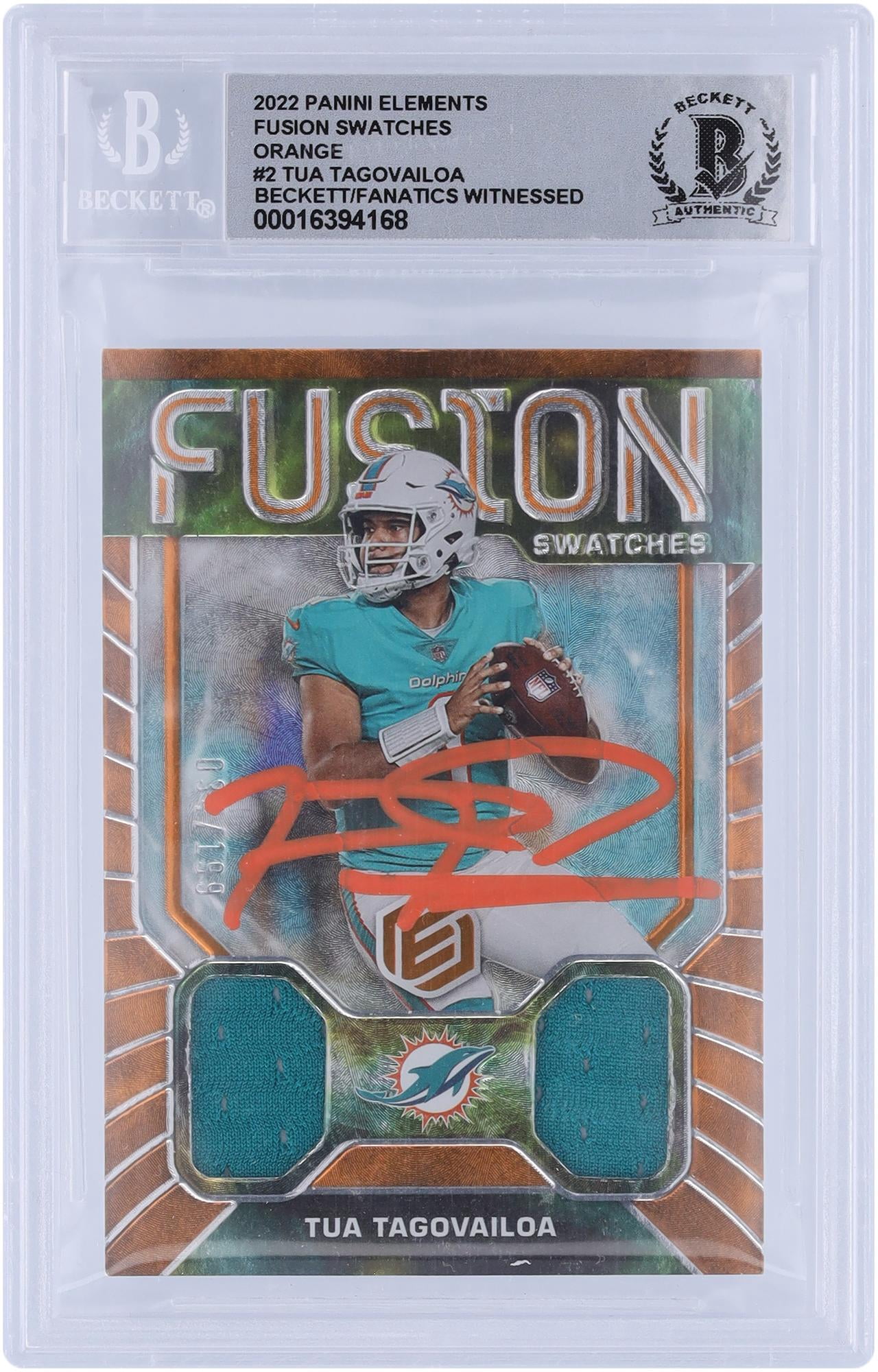 Tua Tagovailoa Miami Dolphins Autographed 2022 Panini Elements Fusion ...