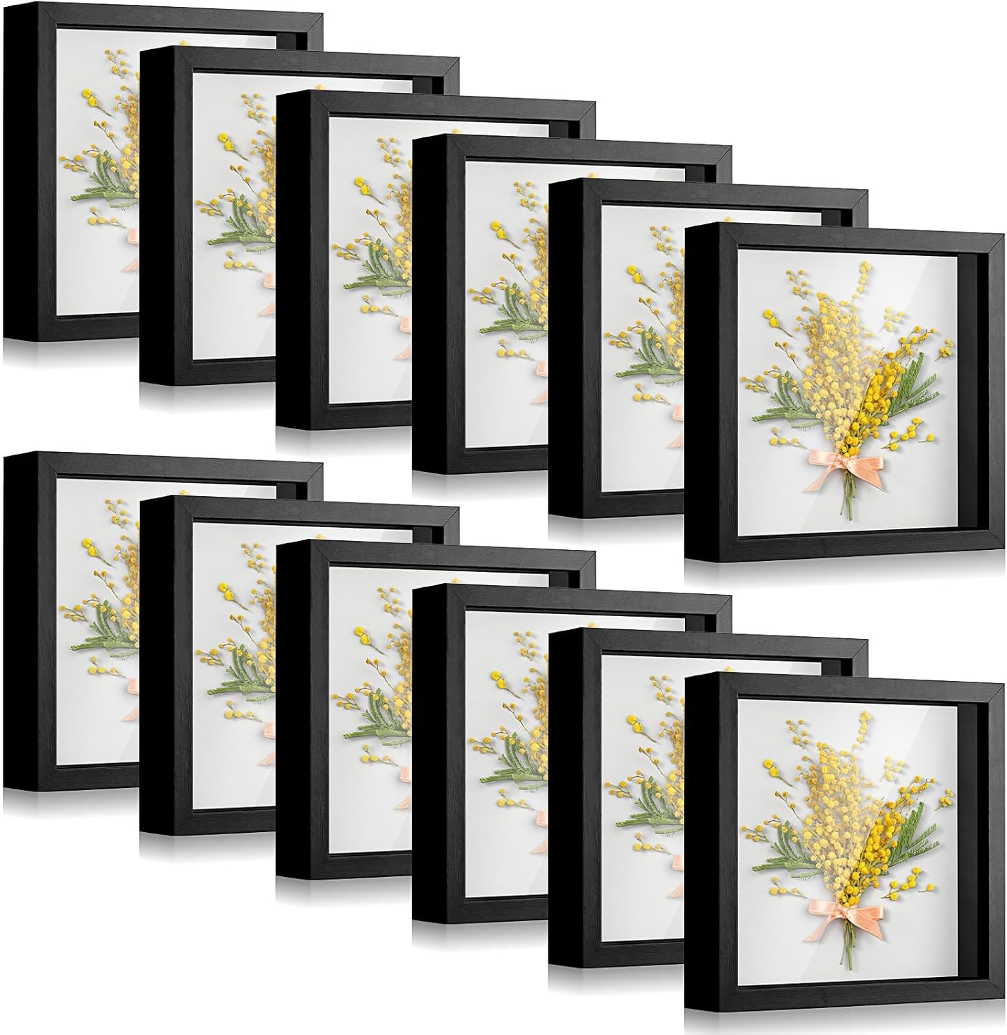 Tuanse 12 Pcs Shadow Box Bulk Display Case Plastic Shadow Box Picture ...