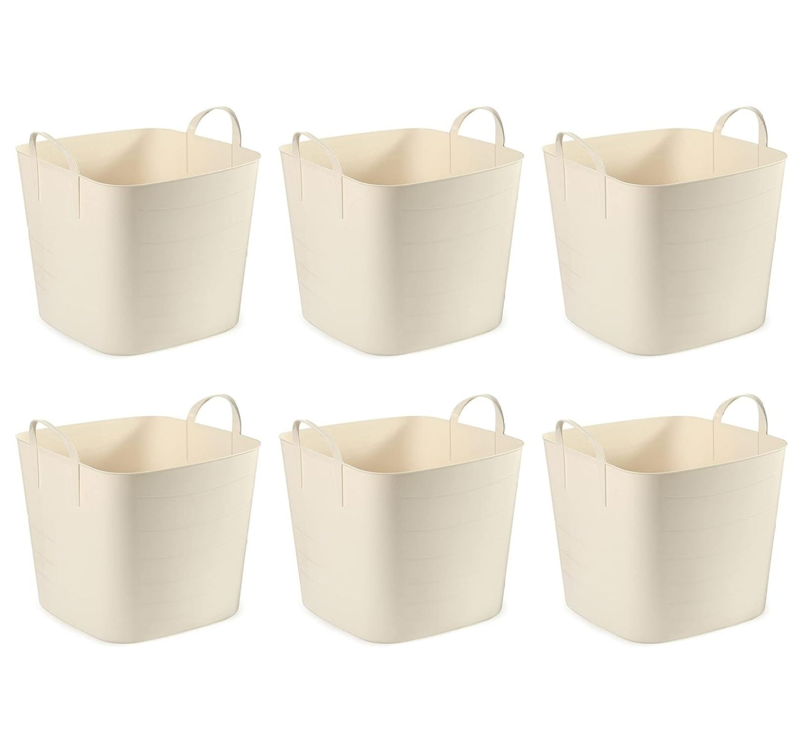 Tub 25L Tan Tub Basket 6.6 Gal Plastic Storage Tote Bin w/Carry Handles ...