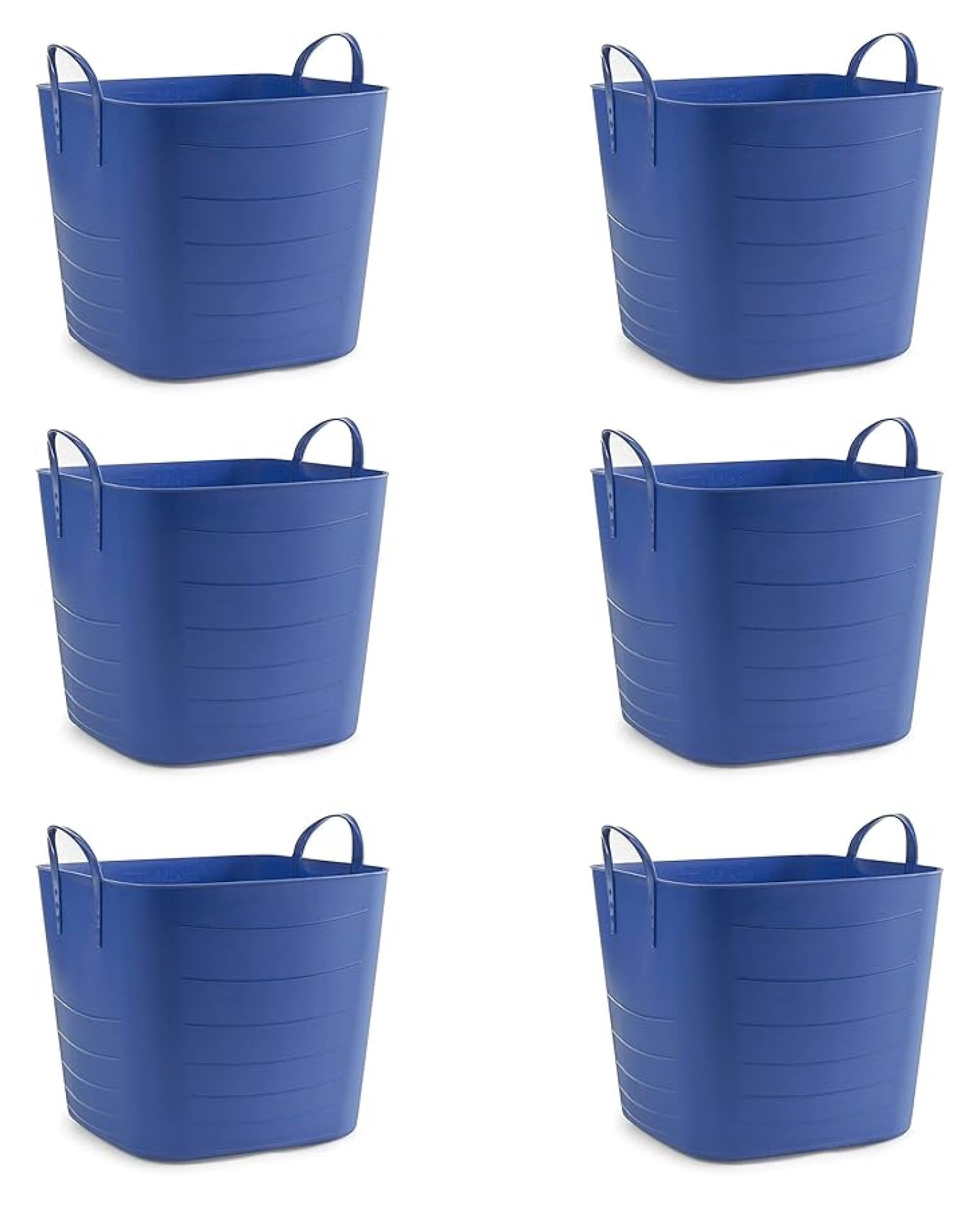 Tub Basket 6.6 Gallon Plastic Storage Tote Bin with Handles (6 Pack ...