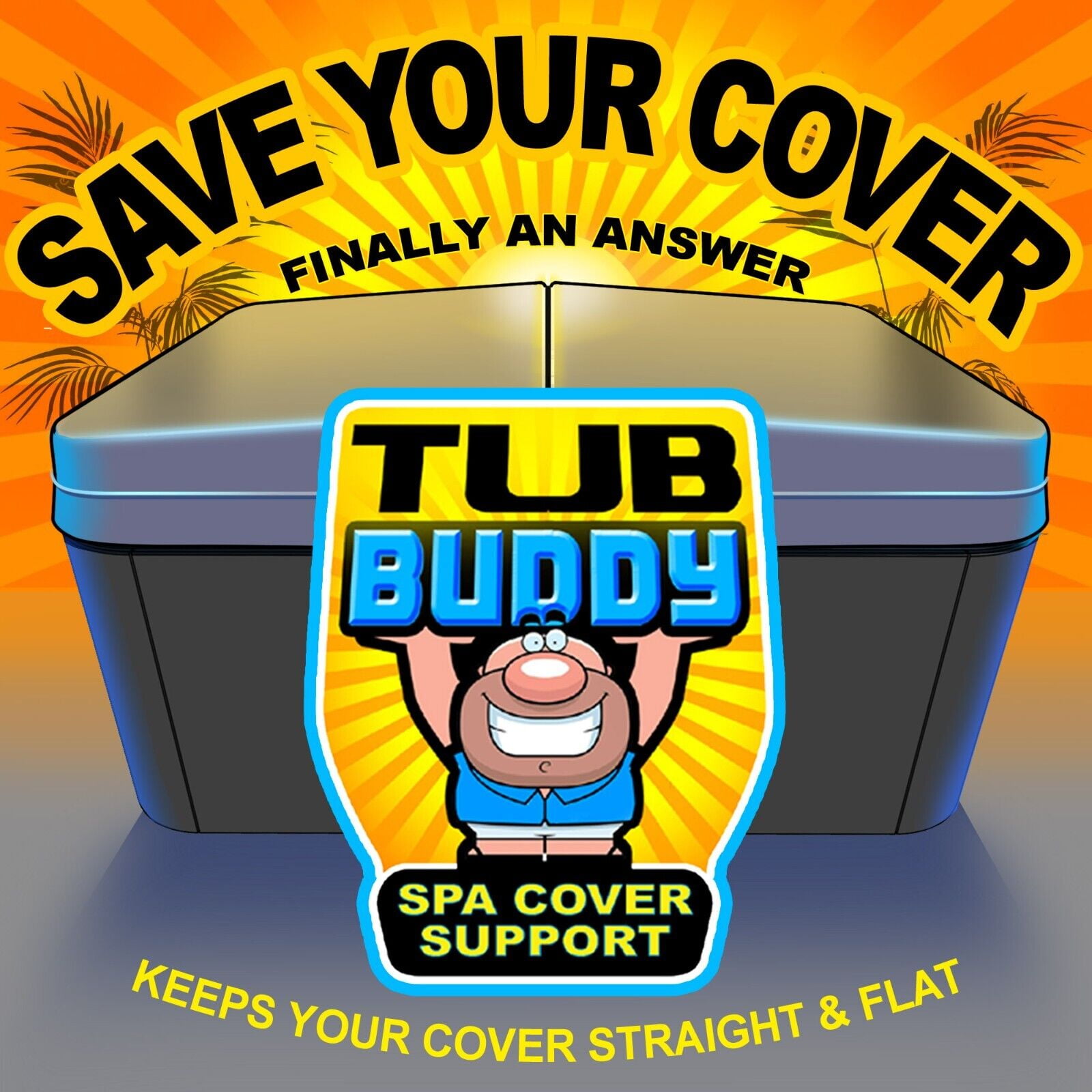 Tub Buddy Hot Tub Cover and Spa Support (EXTEND YOUR COVER LIFE) Made ...