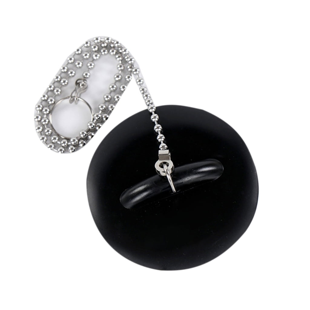 Tub Drain Stopper with Chain Rubber Bath Plug Drain Tub Stopper Durable ...