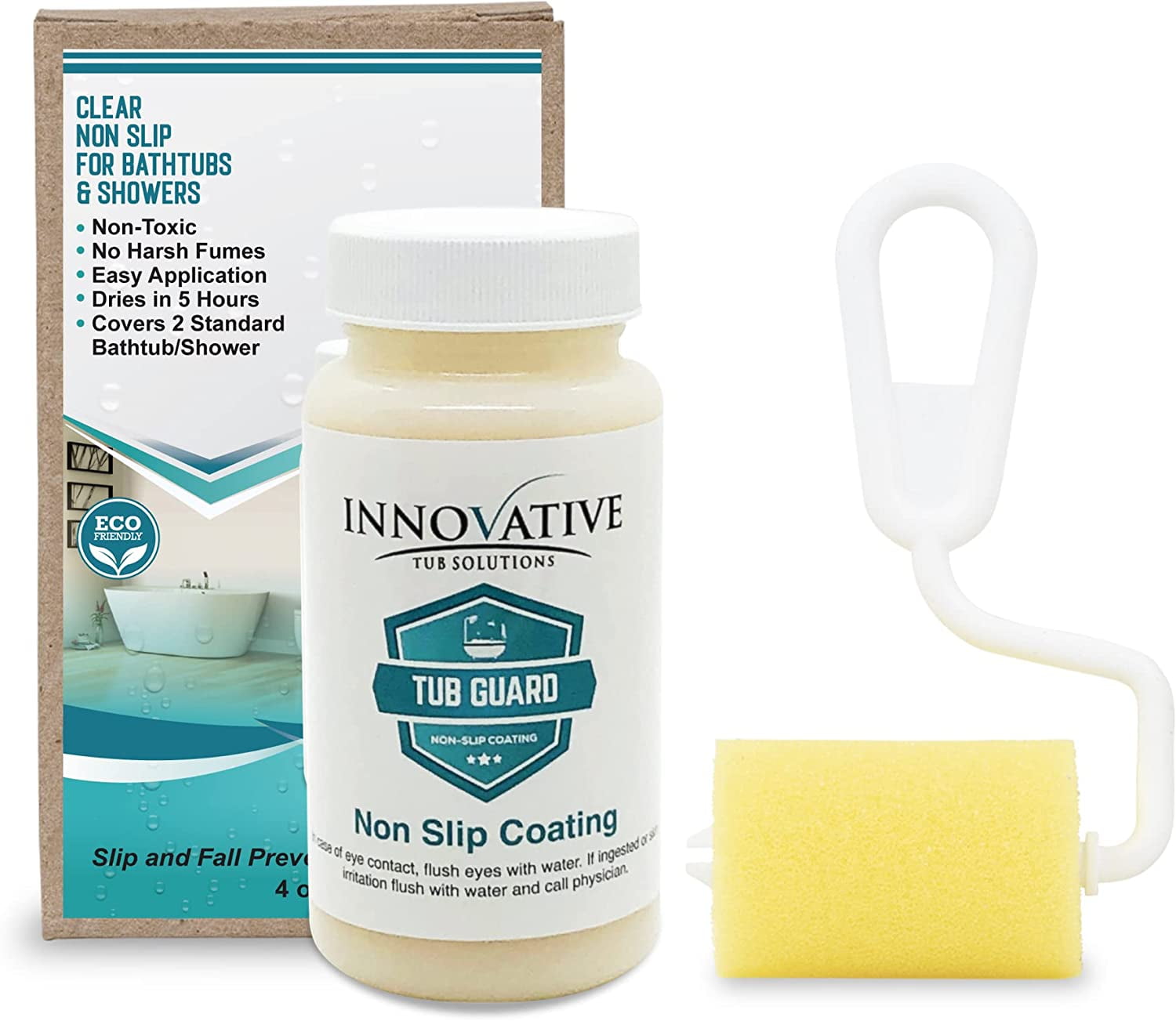 Tub Guard Anti Slip - White Bathtub & Shower Grip Textured Non Slip ...