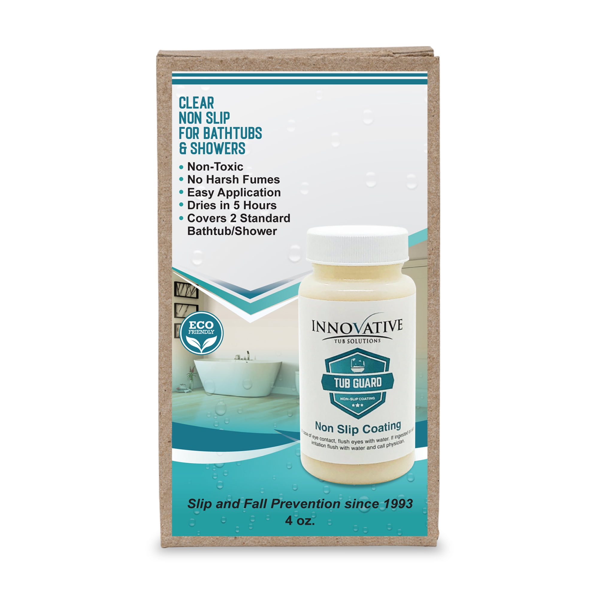 Tub Guard Clear Non Slip Safety Coating - 4 oz. for 2 Bathtubs or ...