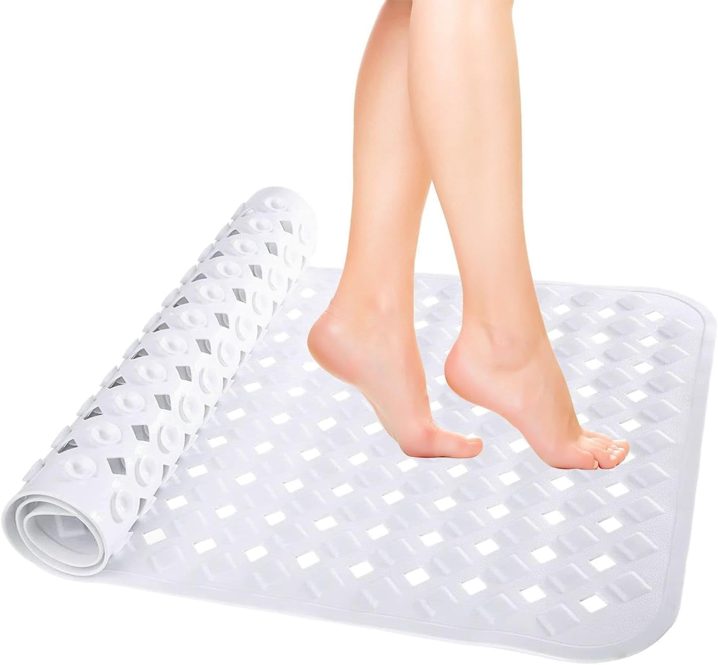 Tub Mat,Soft Long PVC Mats with Drain Holes - Home Tub Mat with Good ...