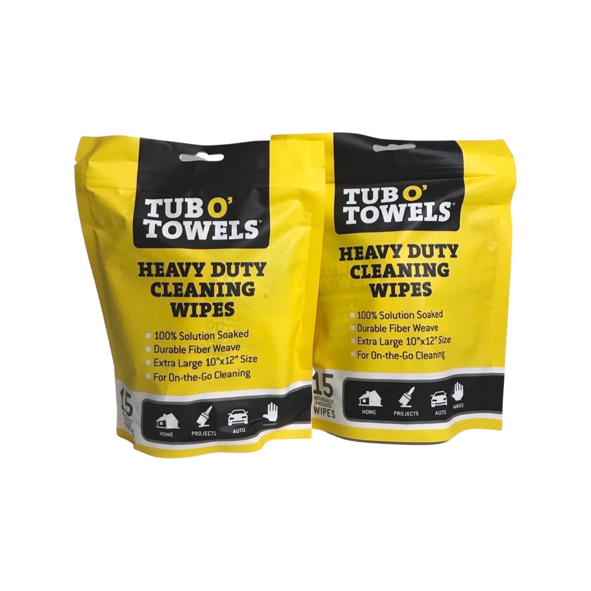 Tub O' Towels TW01-15 - 2 Pack Heavy Duty Multi-Surface Cleaning Wipes ...