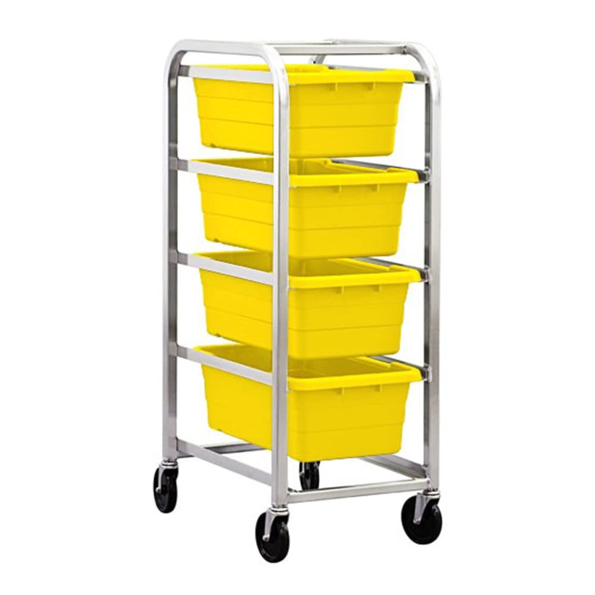 Tub Rack, mobile, 60 lb. weight capacity per bin, end loading, holds (4 ...