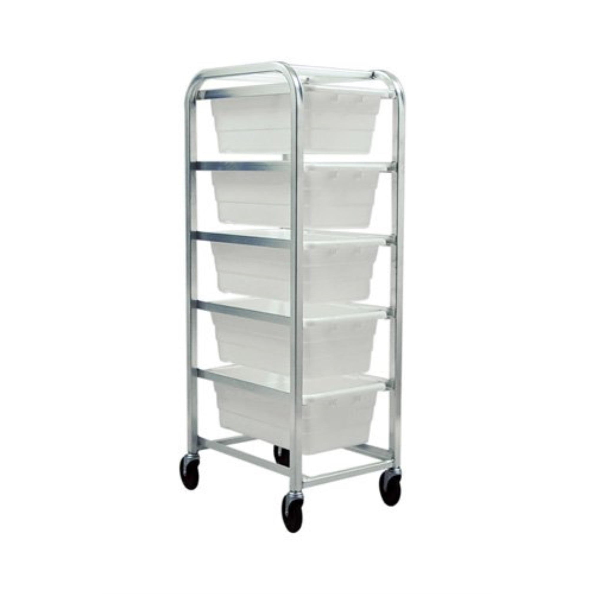 Tub Rack, mobile, 60 lb. weight capacity per bin, end loading, holds (5 ...