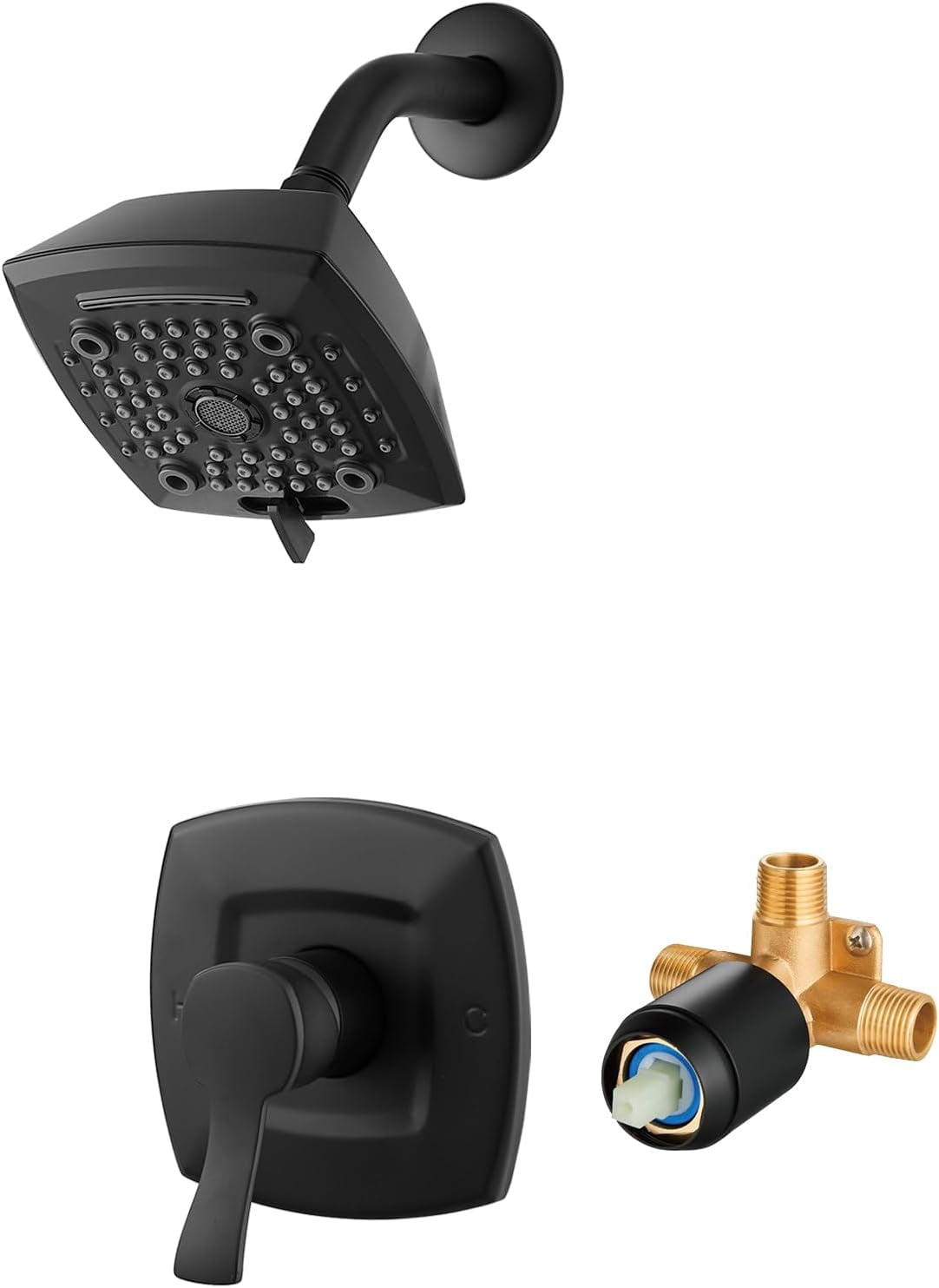 Tub Shower Faucet Set Valve Included with 6-Inch Rain Shower Head and ...