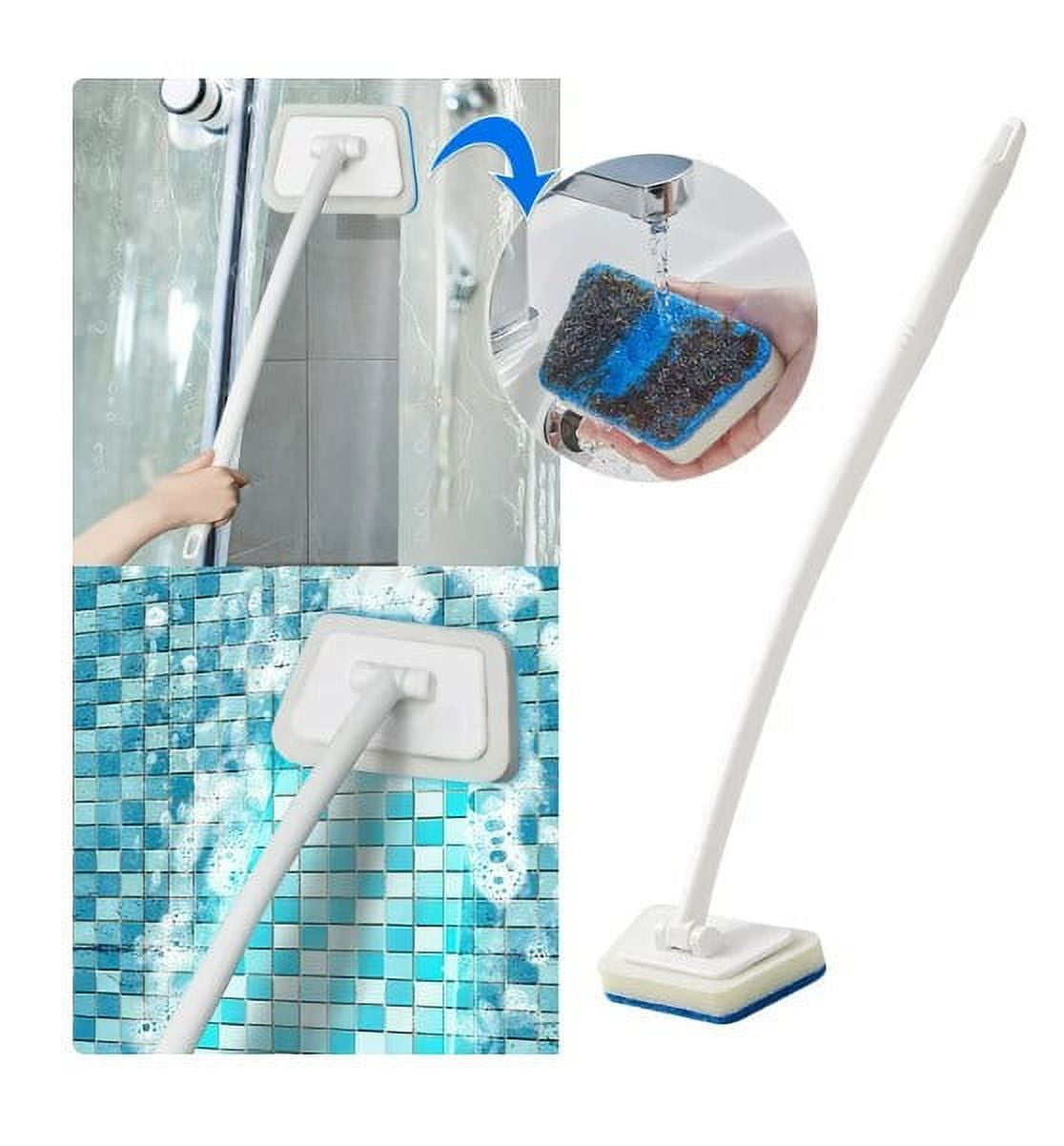 Tub Shower Scrubber for Cleaning with Long Handle, Removable Bathtub ...