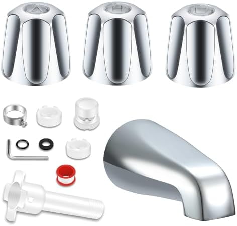Tub Shower Trim Set, Shower Knobs 3 Piece and Bath Tub Spout, With Four ...