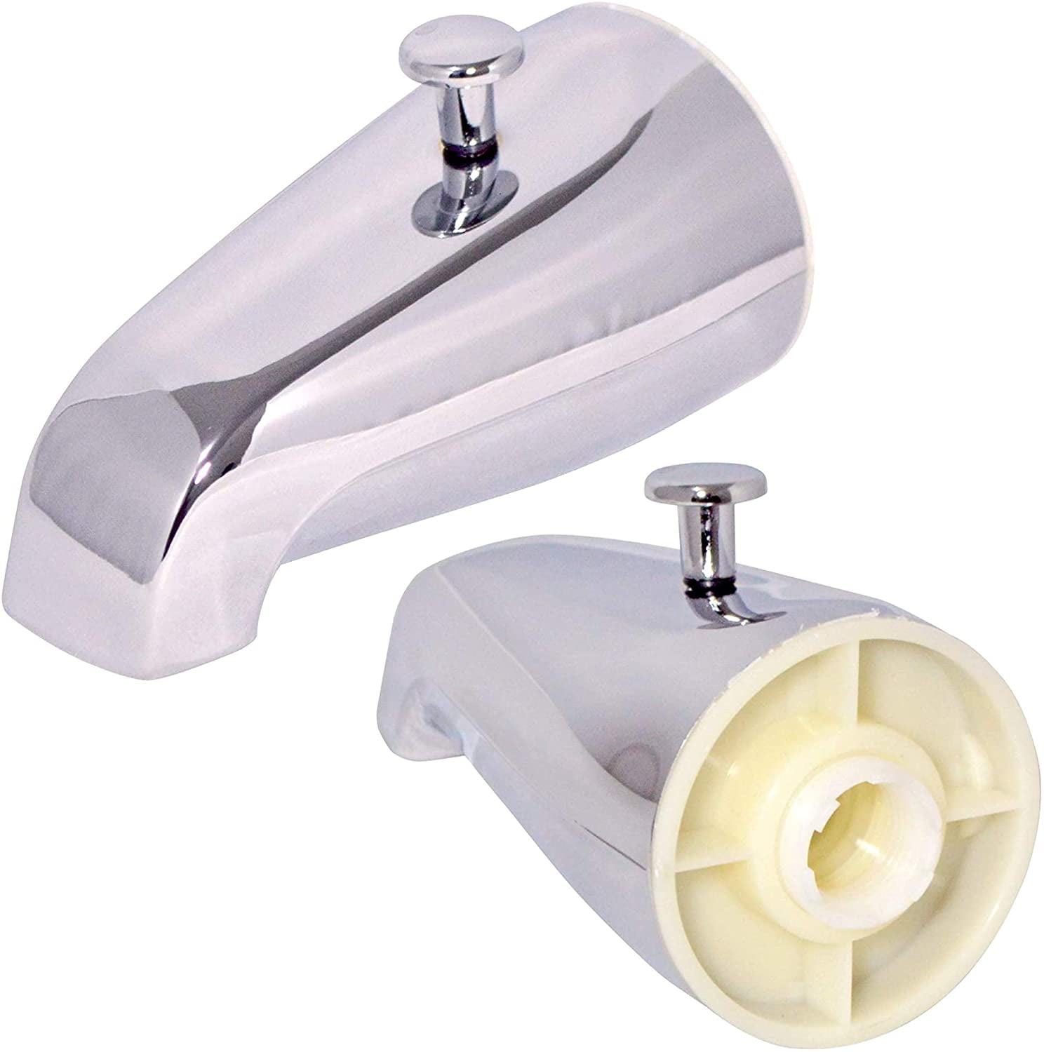 Tub Spout with Push and Pull Diverter, 3/4 inch to 1/2 inch IPS Face ...
