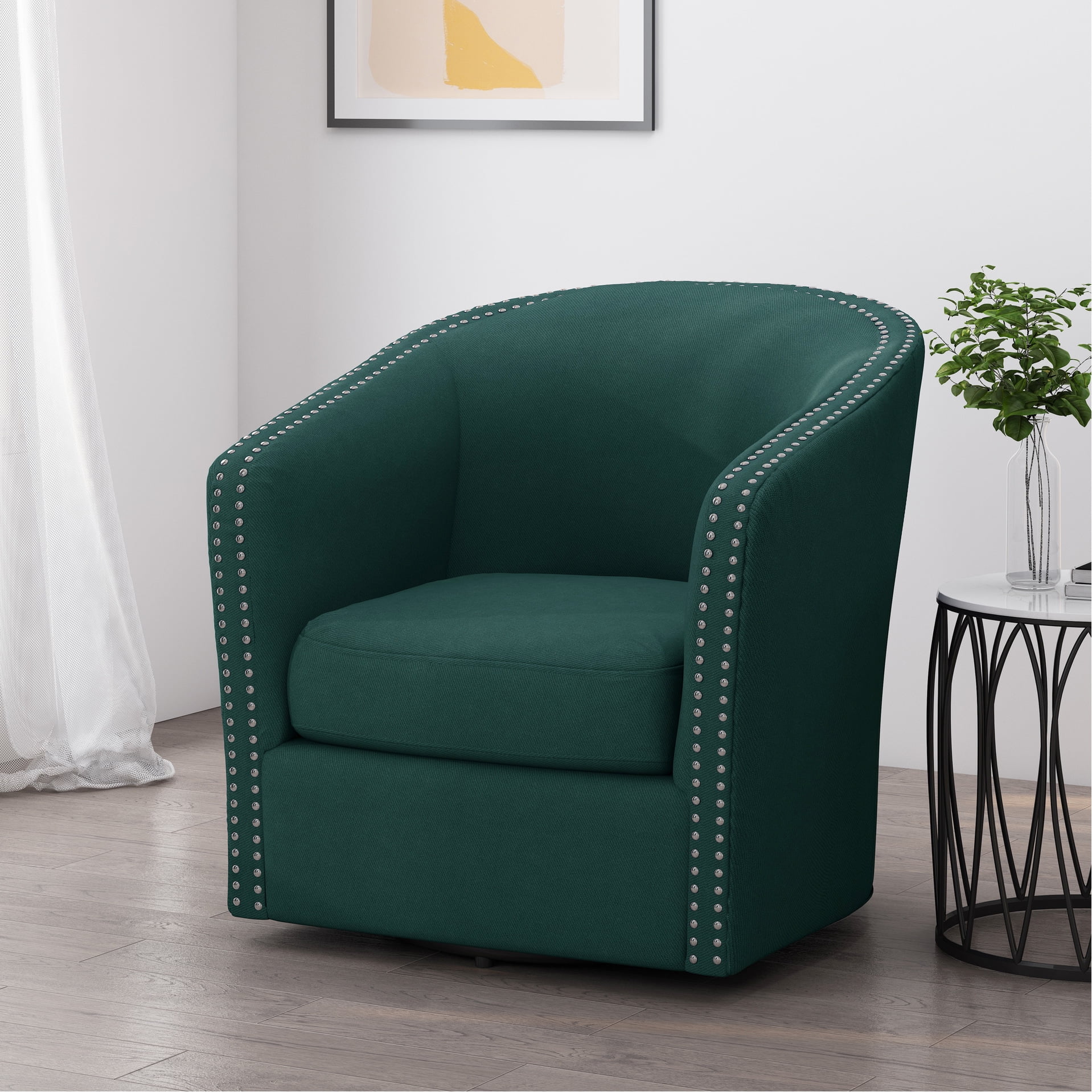 Tub Swivel Chair With Elegant Trim And Function Modern Handmade Details ...