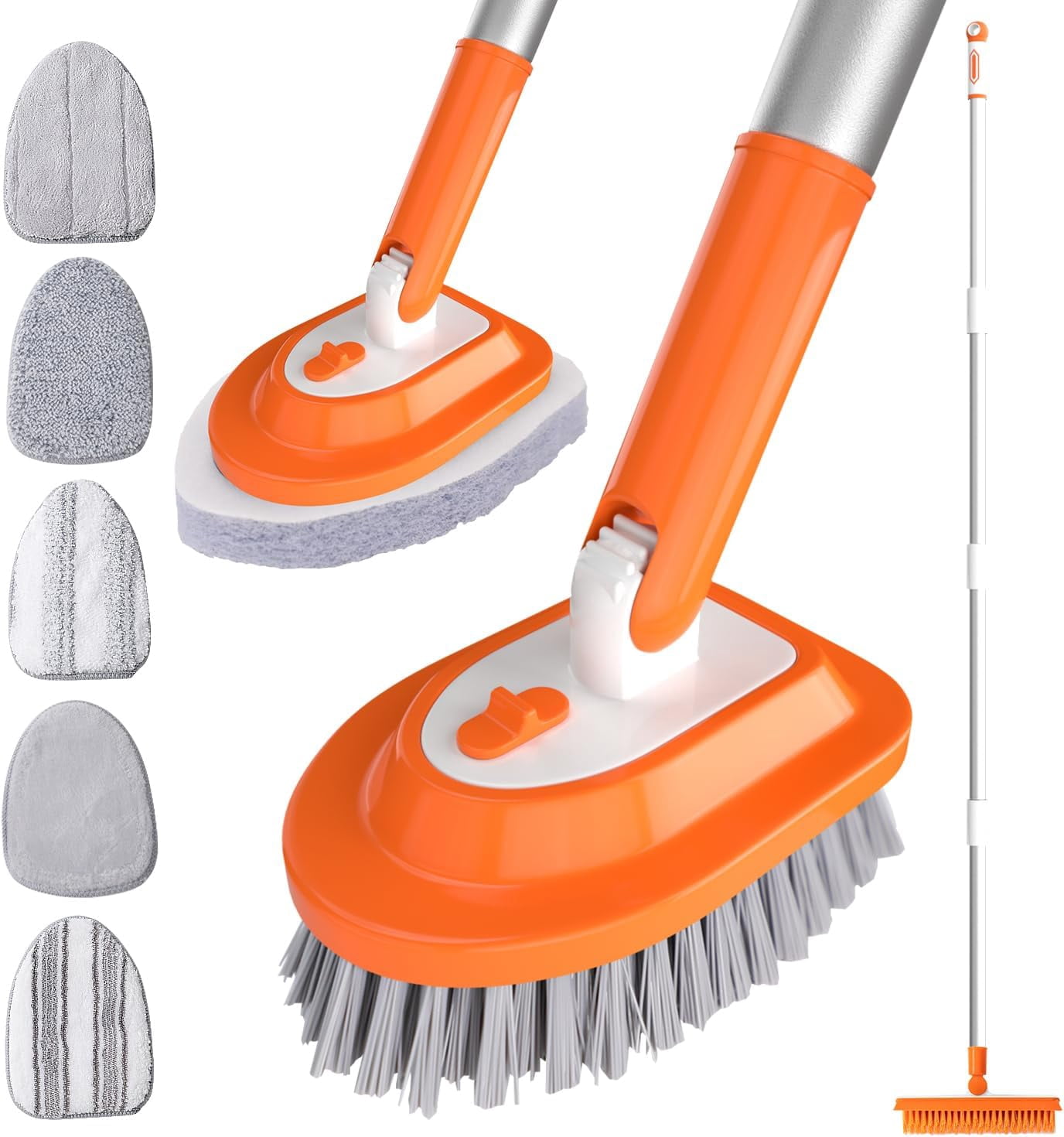 Tub Tile Scrubber with 6 Scrub Scouring Pads for Cleaning, 4 in 1 ...