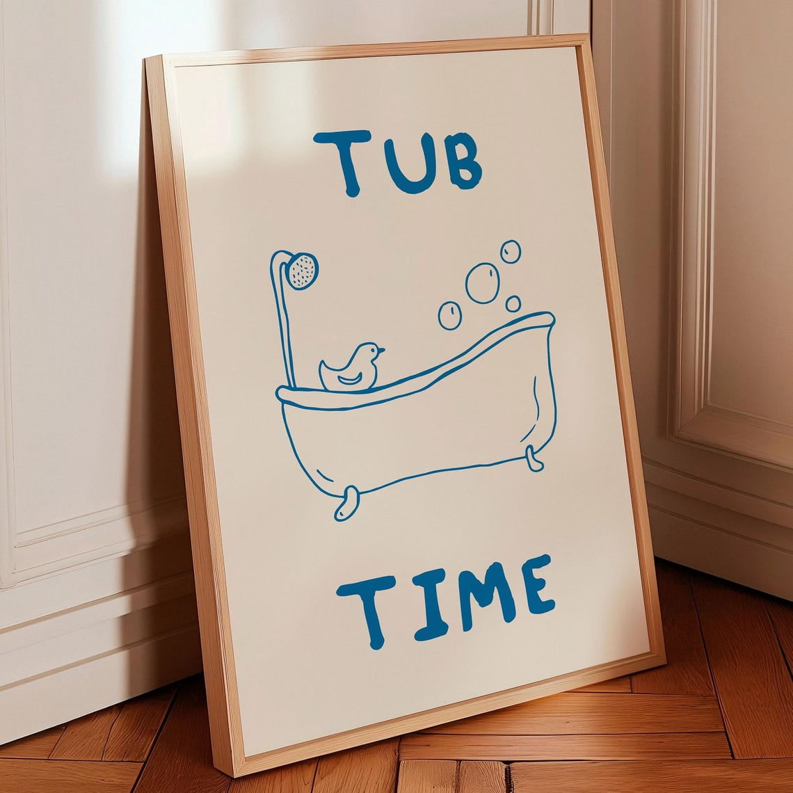 Tub Time Bathroom Wall Art, Minimalist Bathtub Print, Cute Kids ...