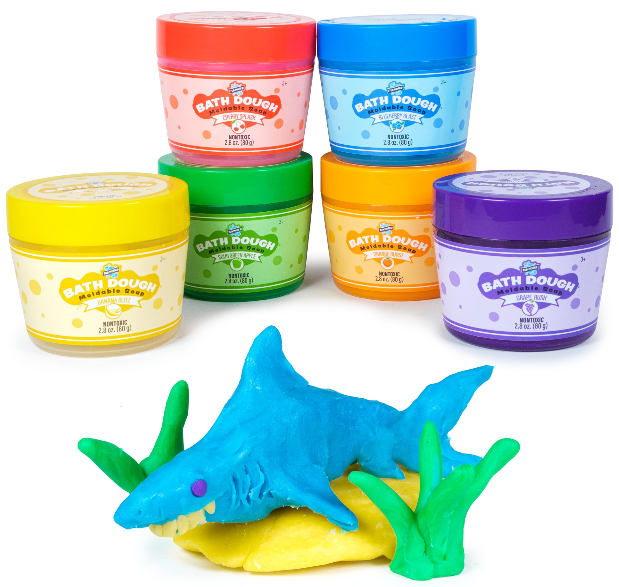Tub Works® Bath Dough™ Moldable Kids Soap Bath Toy, Variety 6 Pack ...