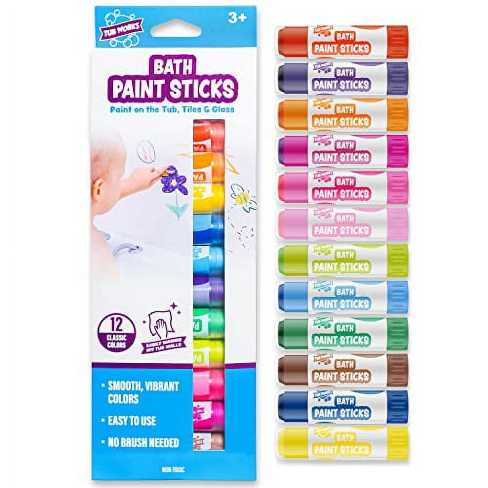 Tub Works Bath Paint Sticks Toy, 12 Count, Nontoxic, for Children ...