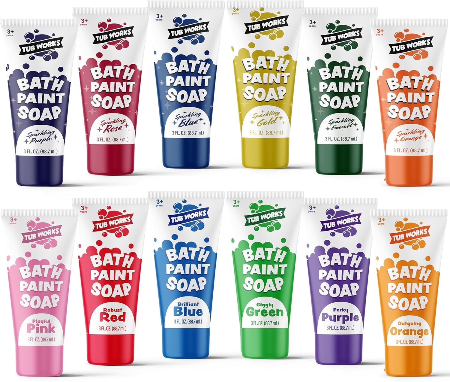 Tub Works Bath Paint Soap 12 Pack Non-Toxic Finger Paint for Bathtub ...