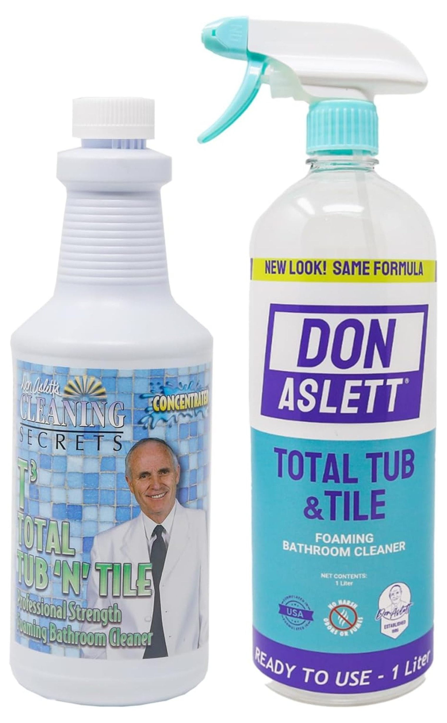 Tub n' Tile Foaming Bathroom Cleaner Set - 32 Oz Concentrated Formula ...