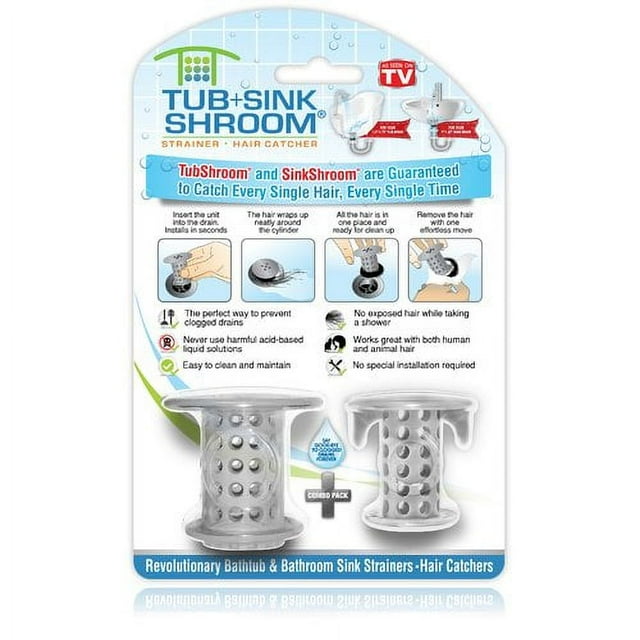 TubShroom 2 Piece Protector Hair Catcher Tub Drain Set - Walmart.com