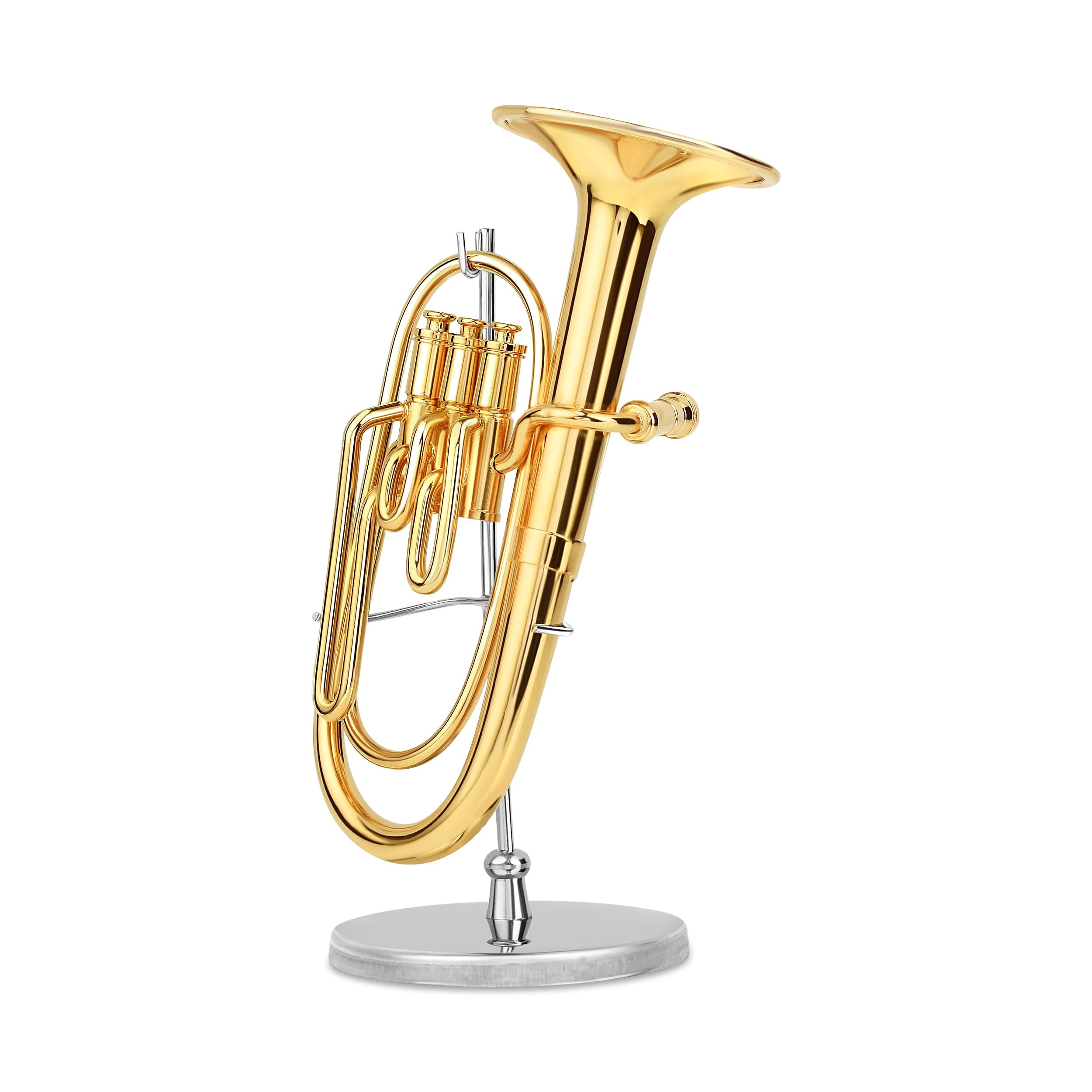 Tuba Miniature Replica Gold Brass Tone 1.5 x 3.5 Resin Stone Tabletop ...