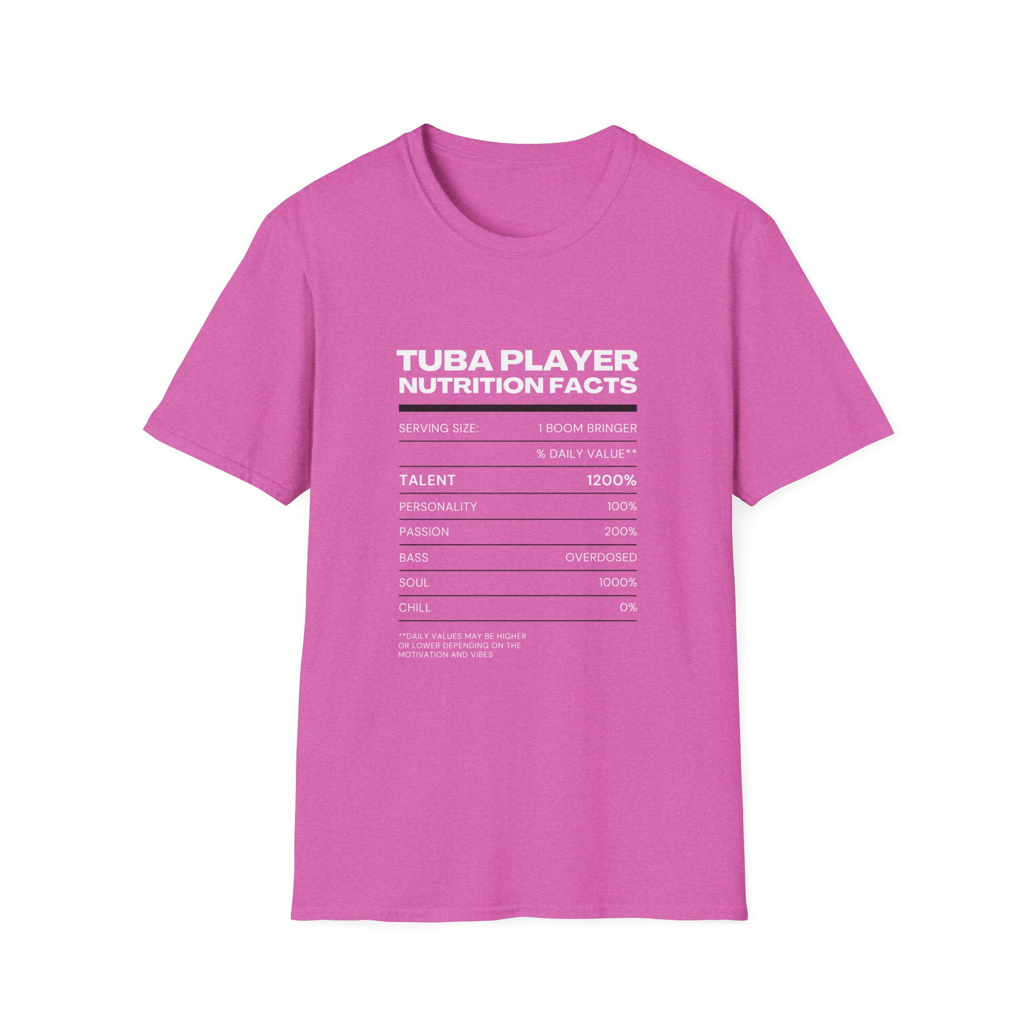Tuba Player Nutrition Facts T-Shirt - Walmart.com