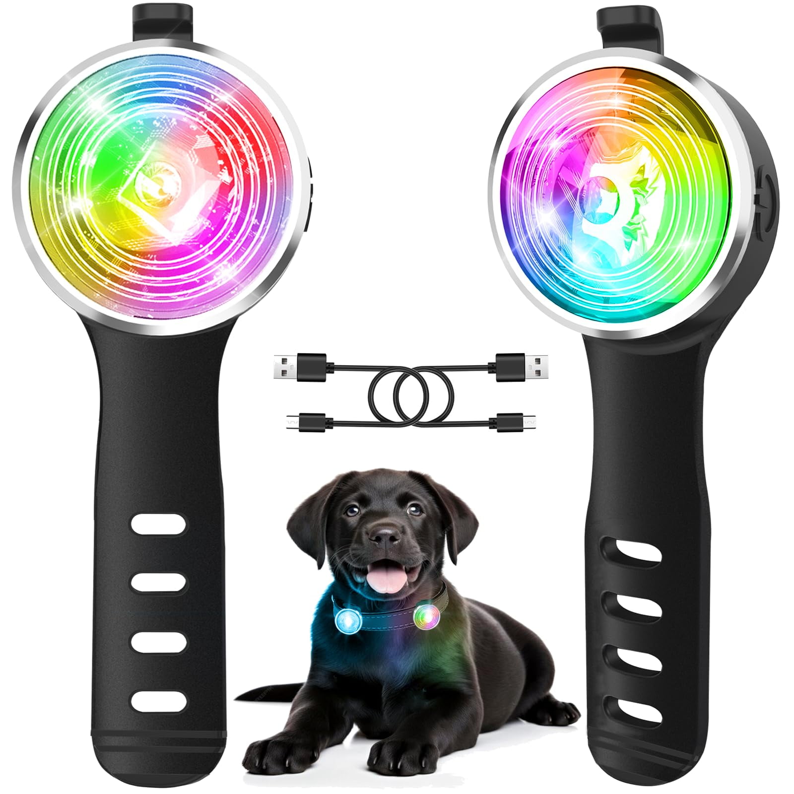 Tubasion 2-Pack Dog Lights DMF15 for Night Walking, Upgraded 8 Modes ...