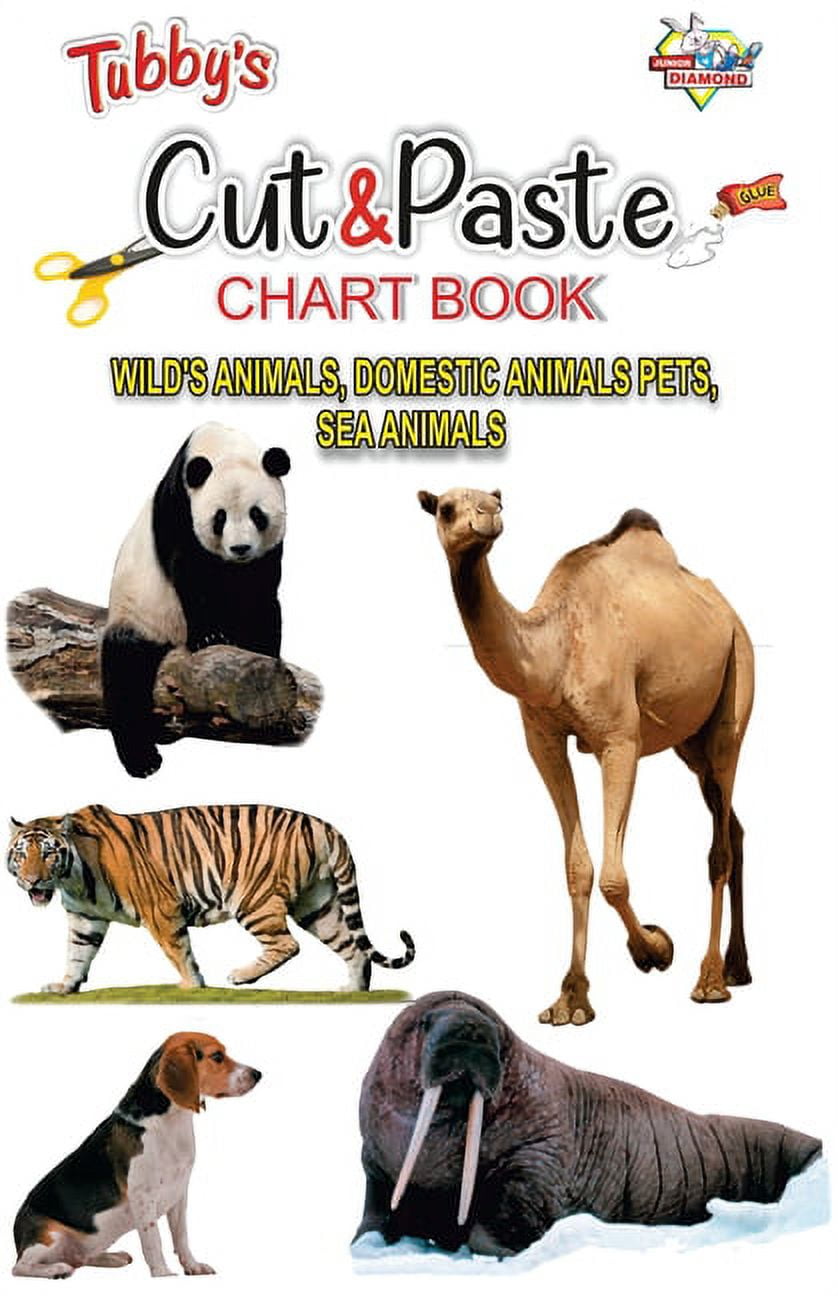 Tubbys Cut & Paste Chart Book Wild's Animals, Domestic Animals Pets, Sea Animals (Paperback ...