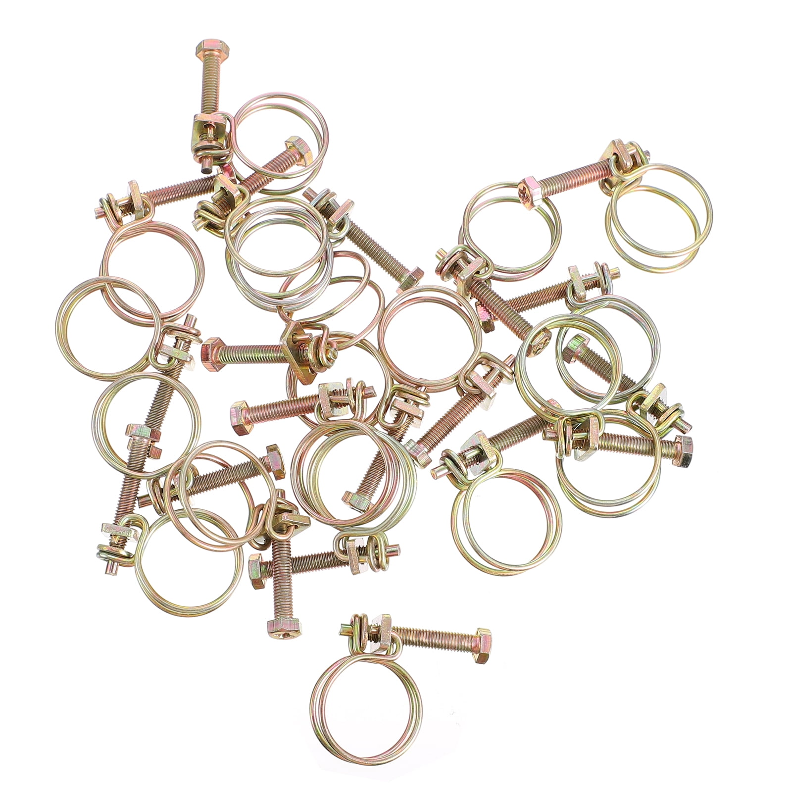 Tube Clip Clamp Hose Double Wire Clamps with Screws Adjustable Plumbing ...