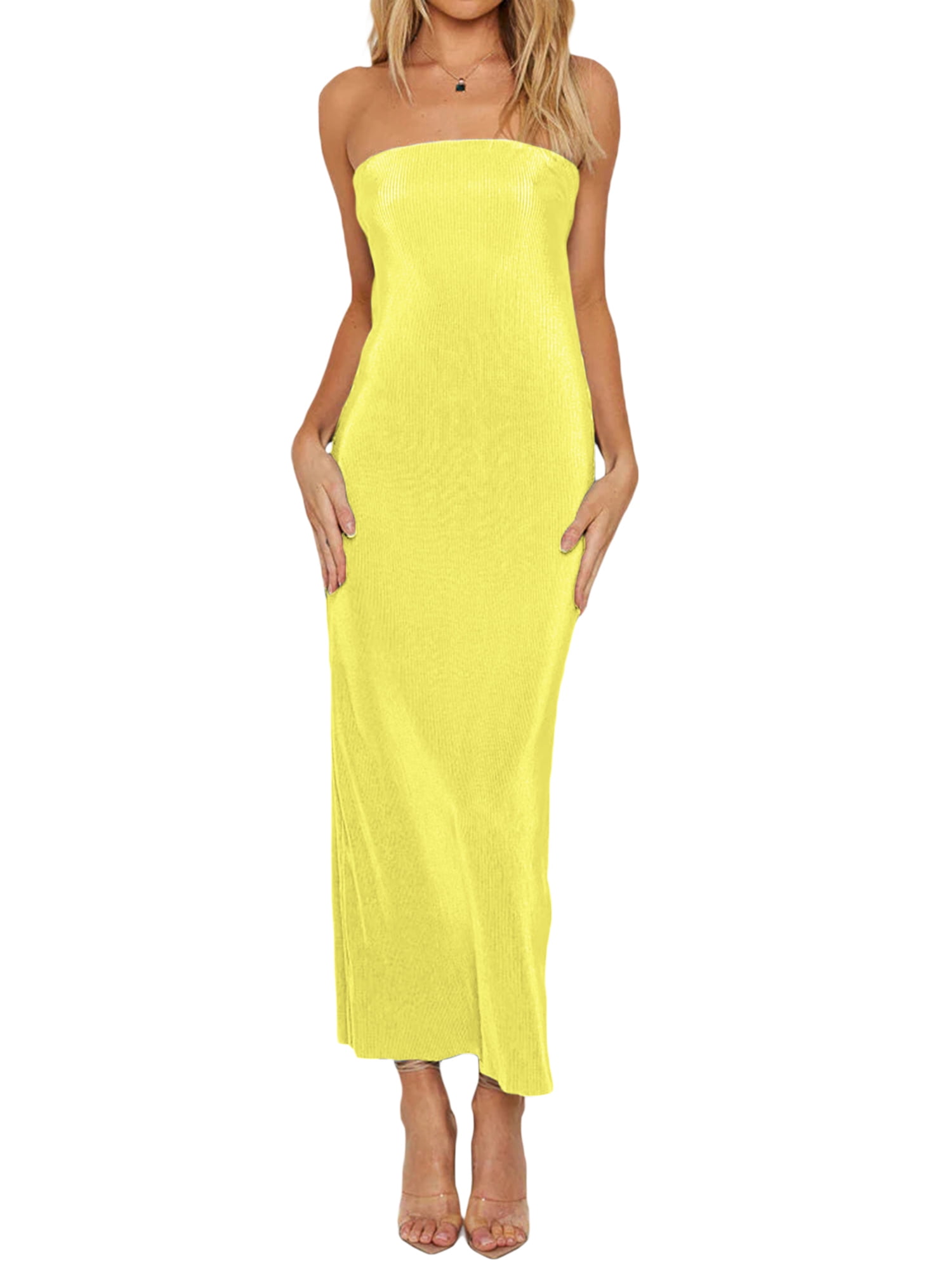 Tube Dress for Women Strapless Backless Maxi Dress for Beach Club Party ...