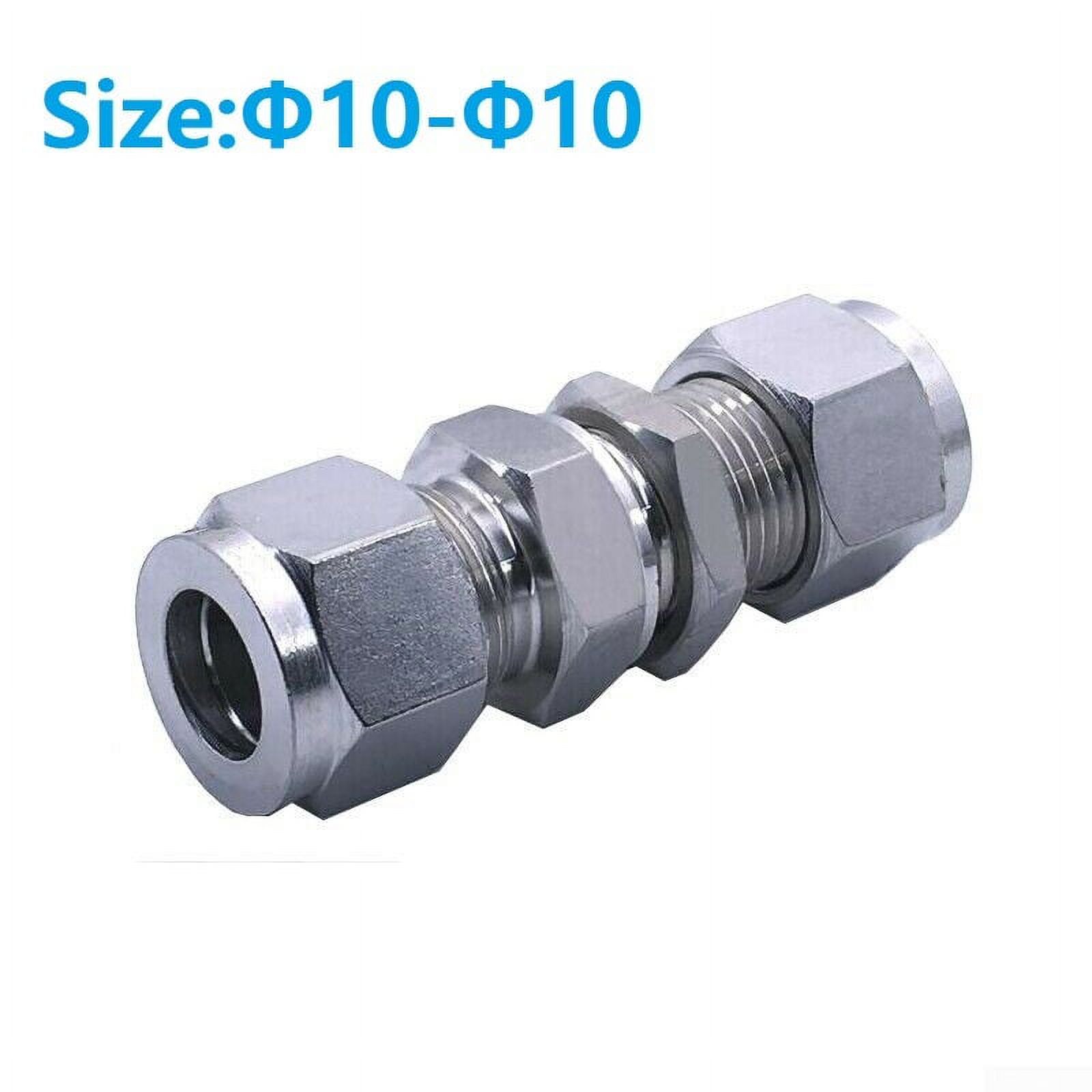 Tube OD Double Ferrule Compression Fitting Bulkhead Connector Stainless ...