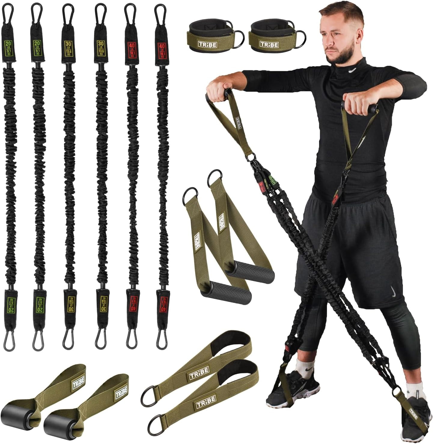 Tube Resistance Bands for Working Out Men and Women - Exercise Bands ...