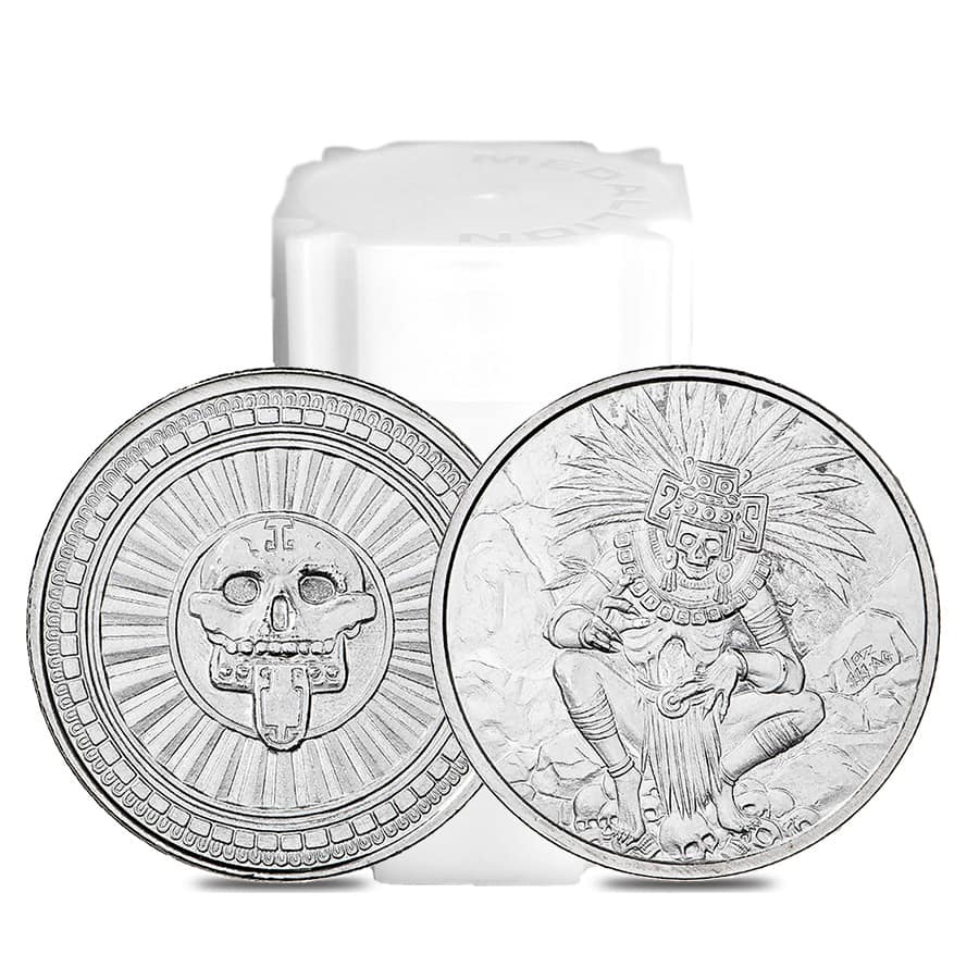 Tube of 20 - 1 oz Aztec God of Death Silver Round .999 Fine - Walmart.com