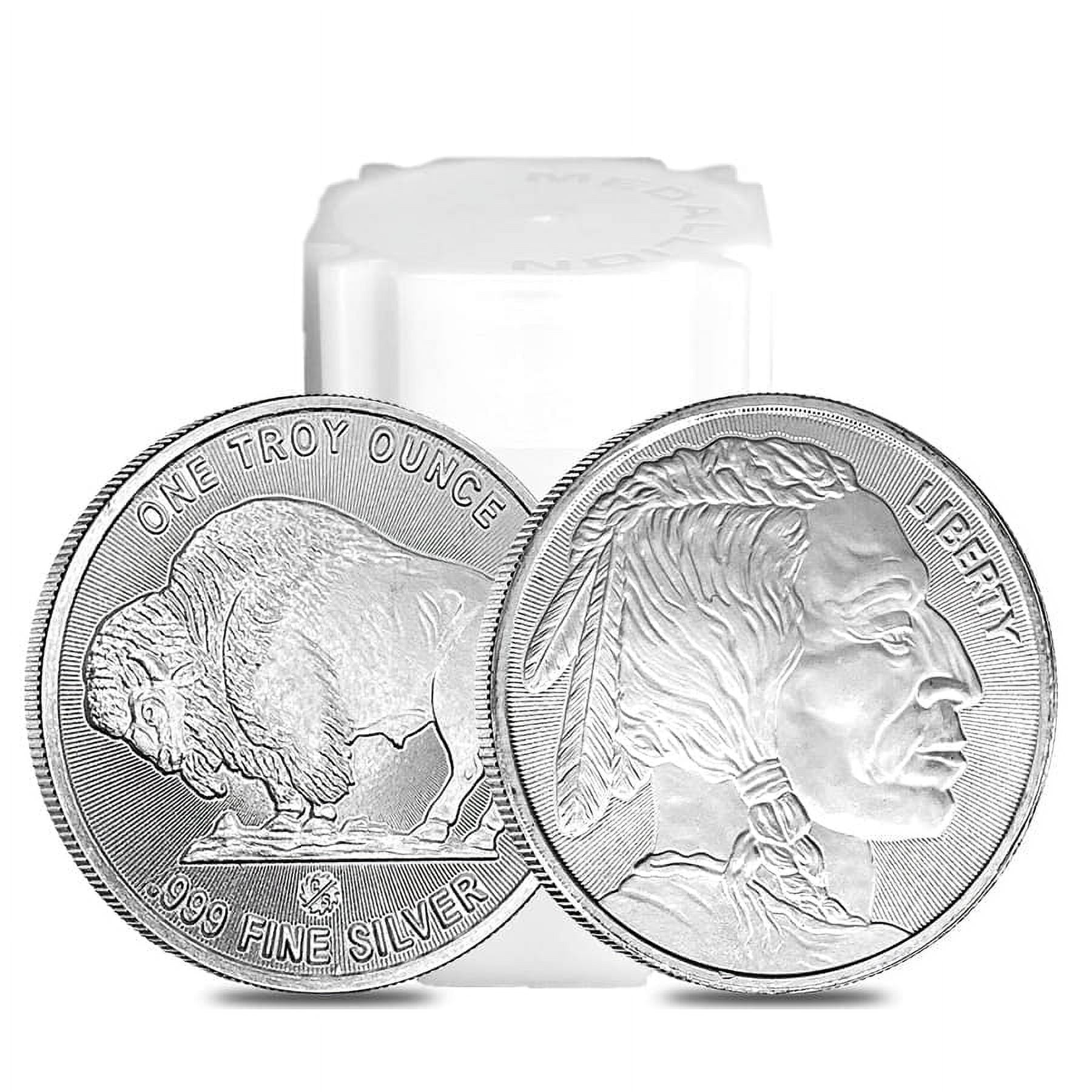 Private Mint - Buffalo Silver Round, Tube of 20, 1 oz .999 Fine Silver ...