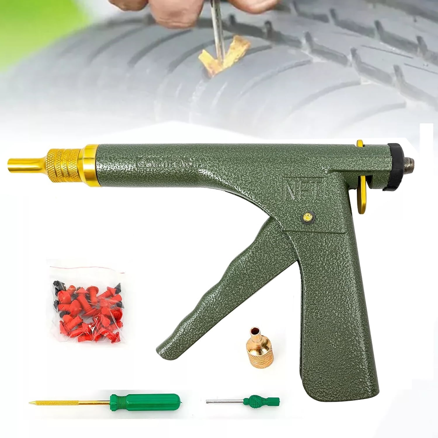 Universal Tubeless Tire Repair Kit with Mushroom Plugs - Emergency ...