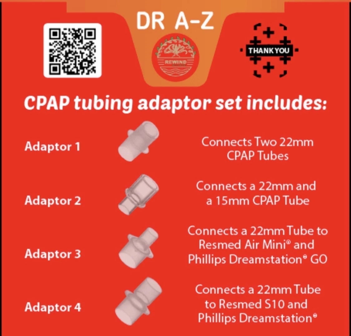 4 Pack Tubing Hose Adapter 15mm 20 mm for Various CPAP BiPAP Connector ...