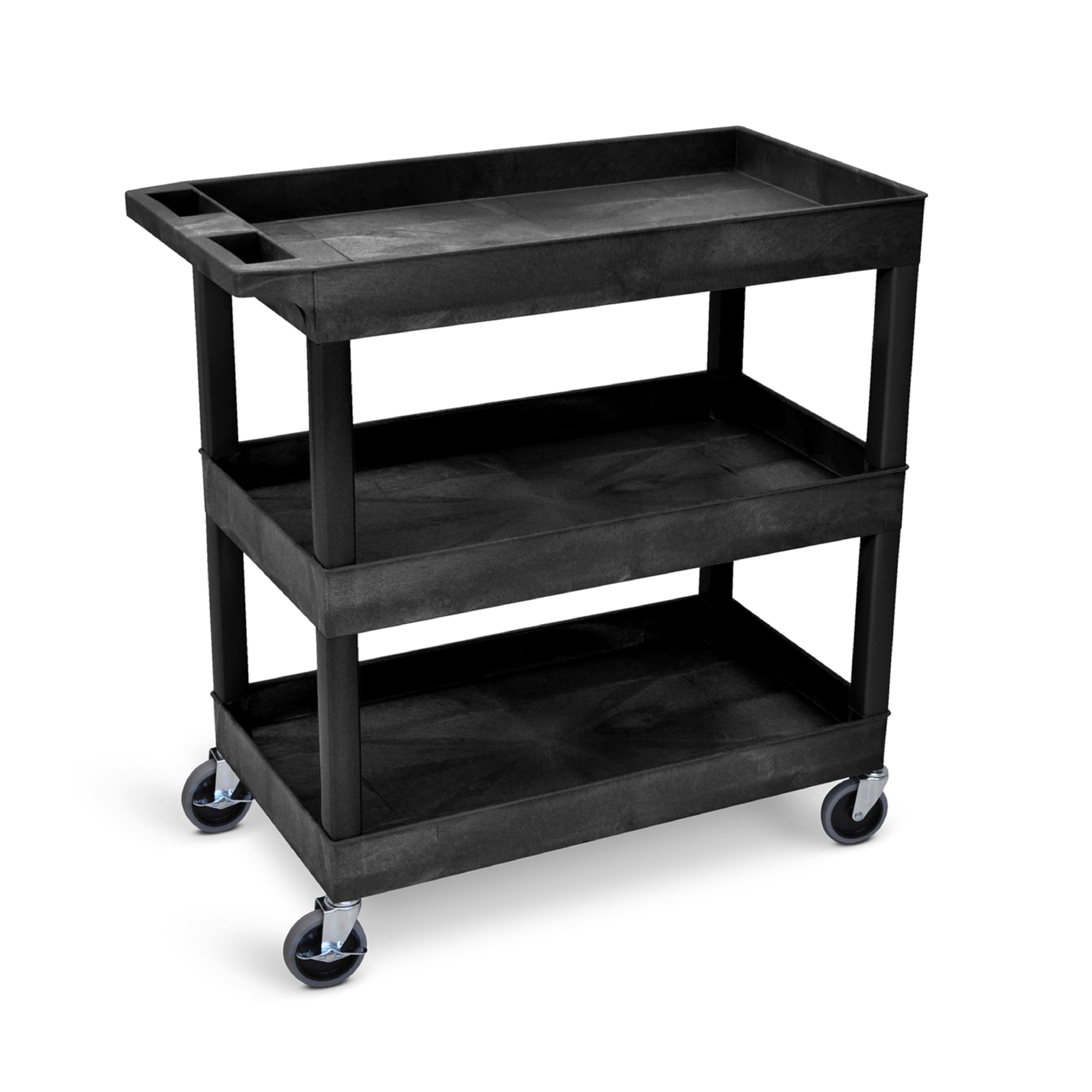 Tubstr 3-Tier Heavy Duty Rolling Utility Cart with Wheels, 300 lbs ...