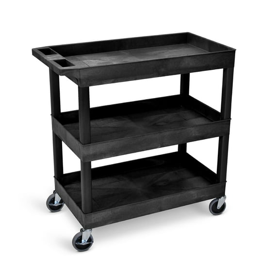 Tubstr 3-Tier Heavy Duty Rolling Utility Cart with Wheels, 300 lbs ...
