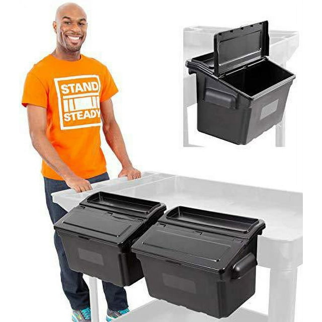 Tubstr Storage Bins for Utility Carts, 2 Attachable Tubs with Lids, 3 ...