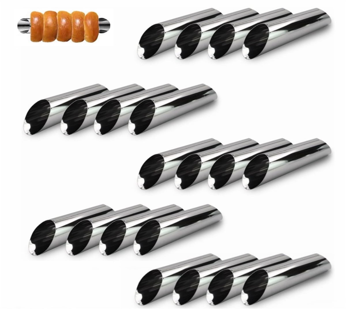 Tubular Shaped Baking Mold 20 Pcs,5 inch Stainless Steel Cannoli Tube ...