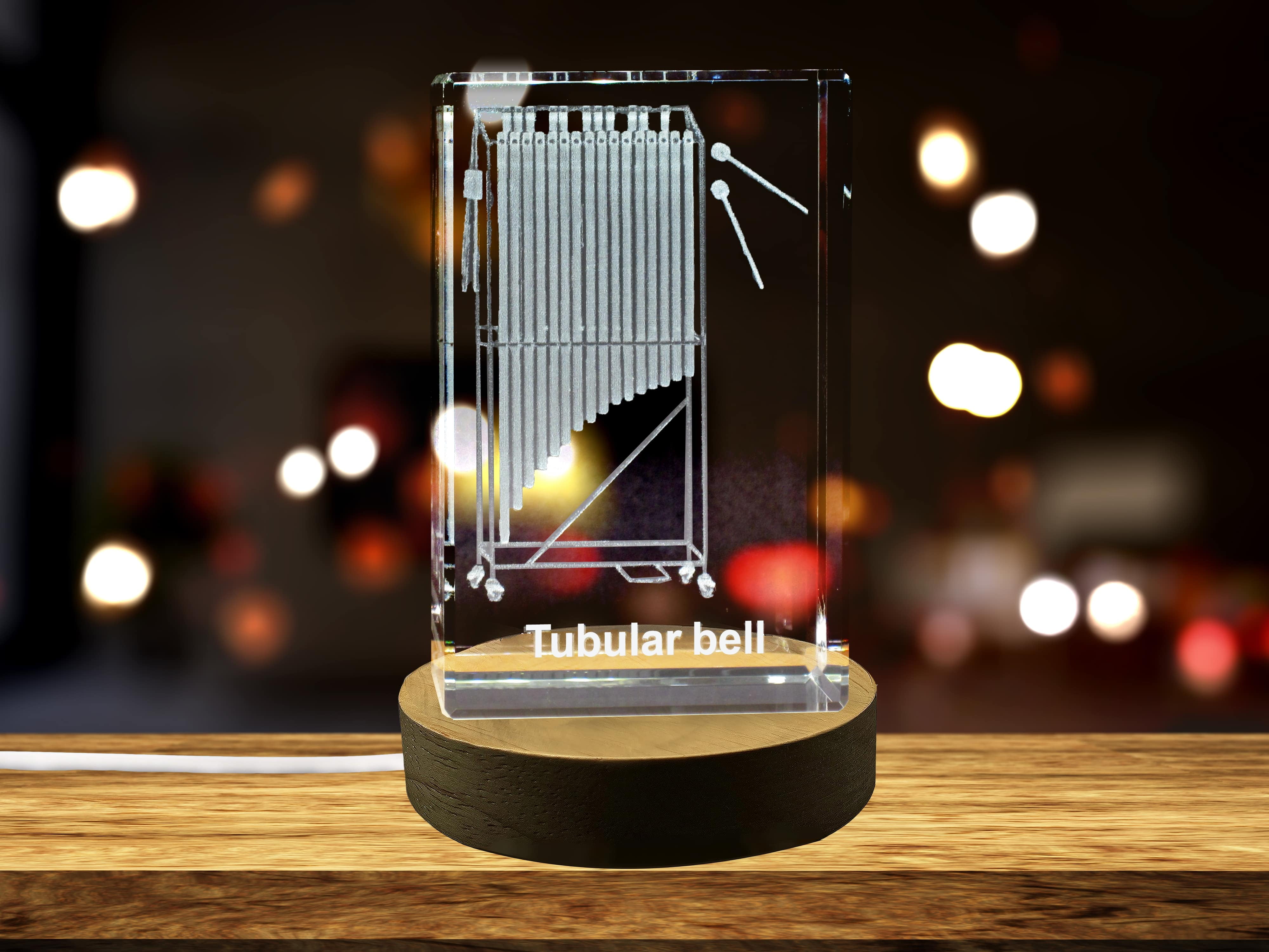 Tubular bells 3D Engraved Crystal 3D Engraved Crystal Keepsake/Gift ...