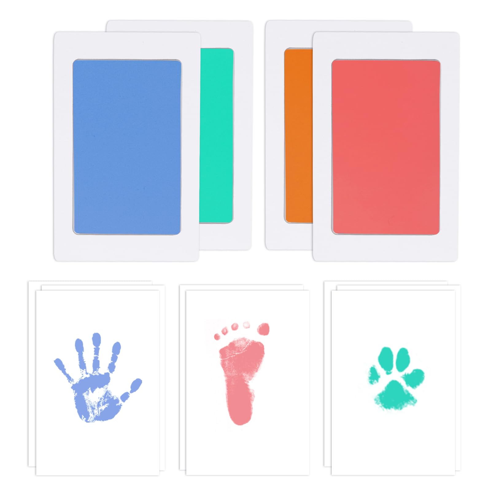 Tubuui 4-Pack Baby Footprint Kits,Inkless Hand and Footprint Kit,Clean ...