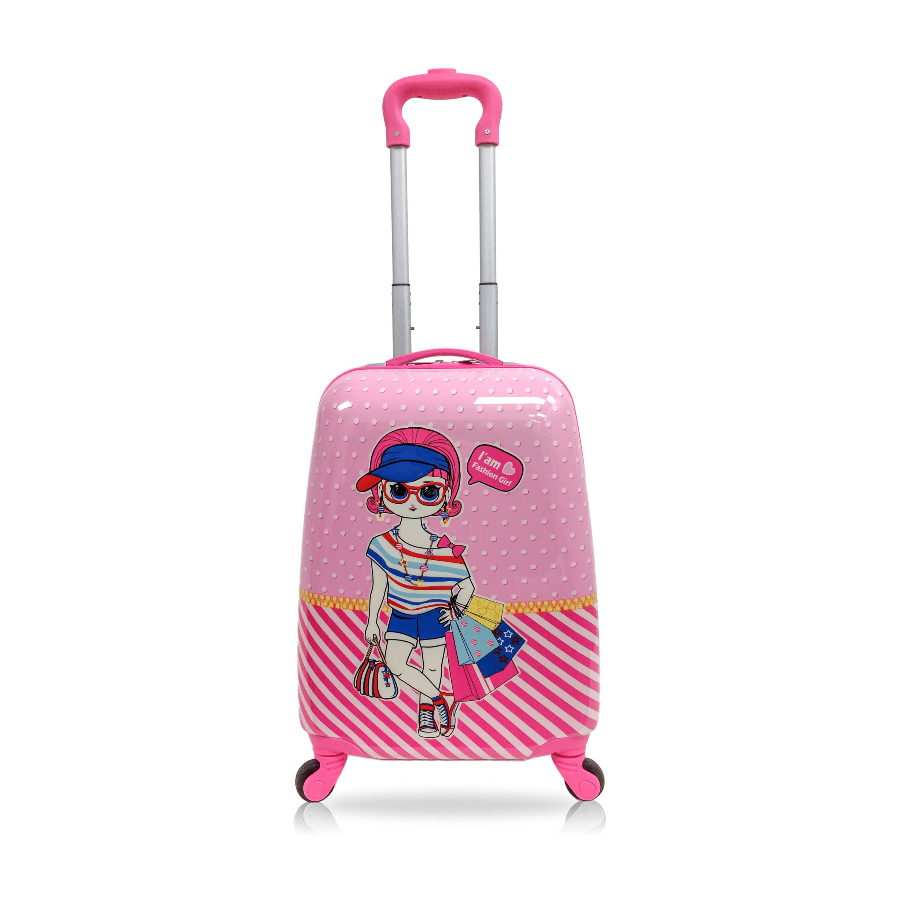 Tucci Fashion Girl Hardside Kids 18" Suitcase for Kids-Cute Lightweight ...