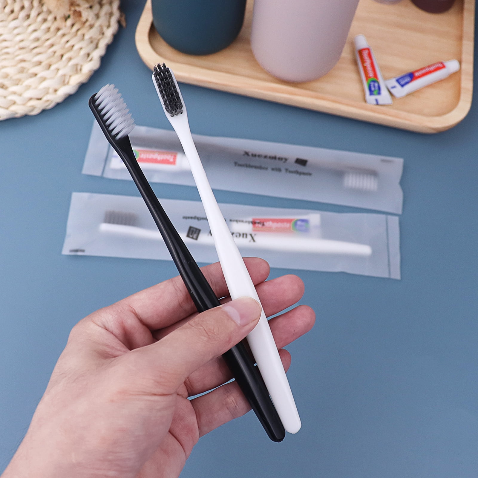 Tuciyke Disposable Toothbrush with Toothpaste Set Pack of 60 ...