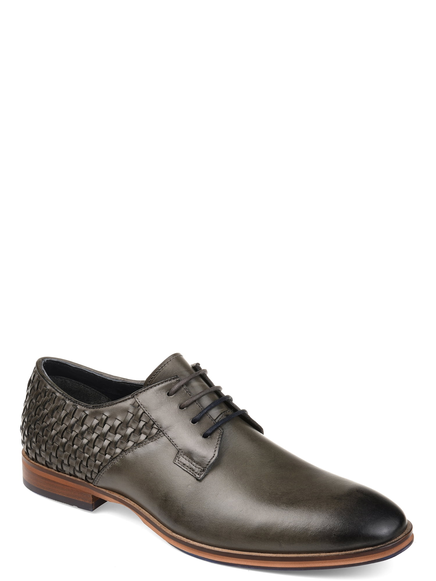 Free Shipping! Tuck & Von Men's Leather Woven Derby Shoe Lace-up Block ...