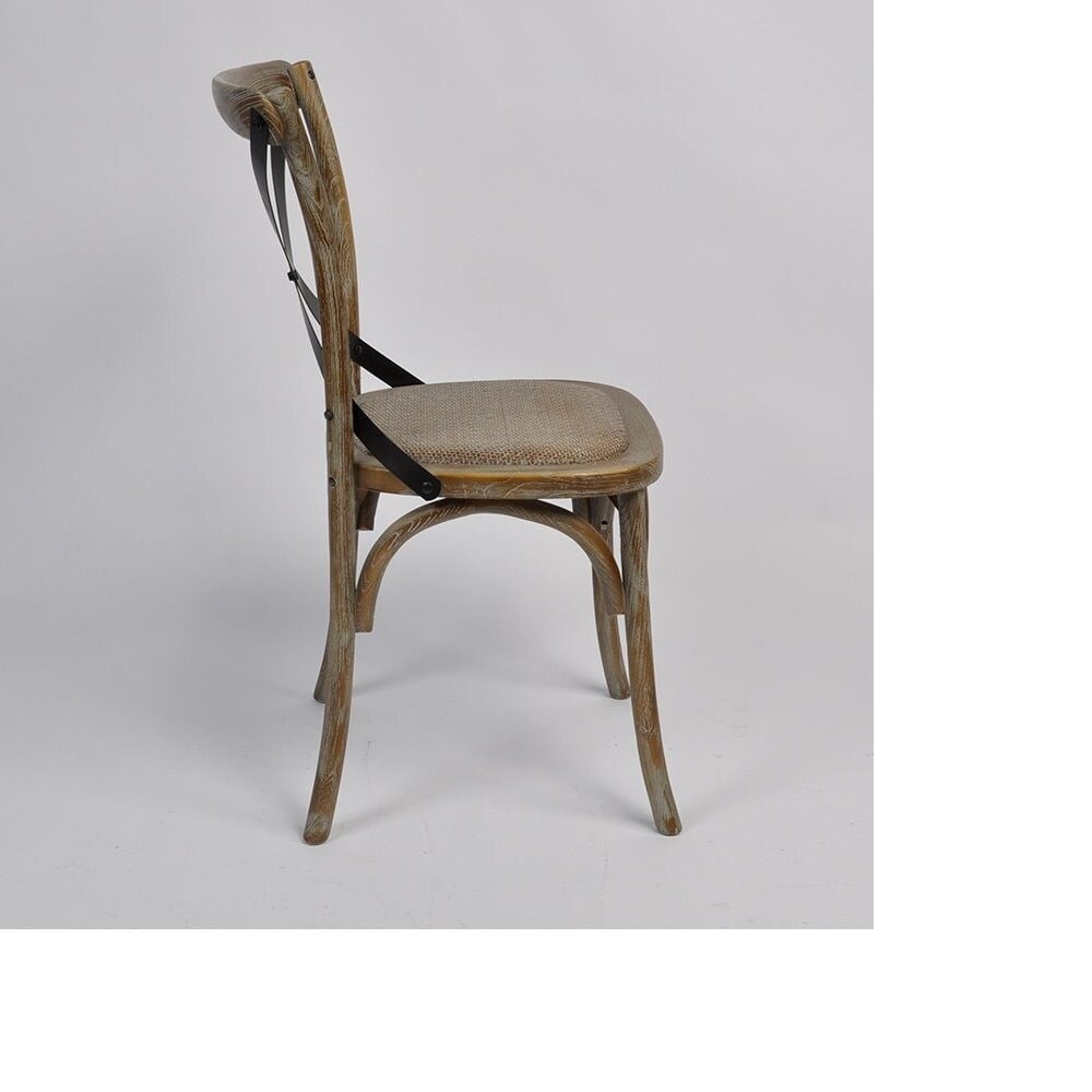 Tucken Cross-Back Rattan Upholstered Chair(Set of 2) - Walmart.com