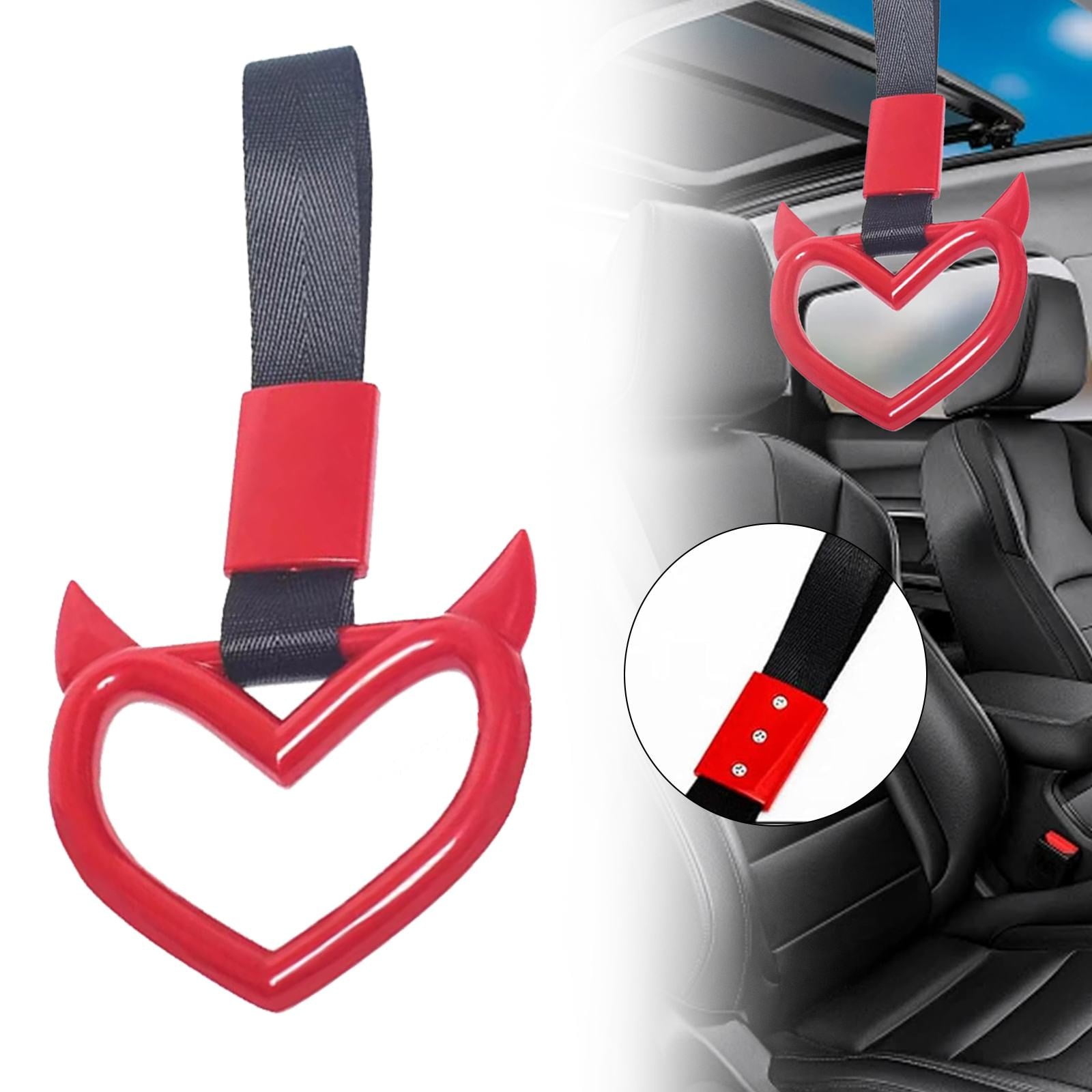 Tucknest Heart Car Accessories, Devil Heart Shape Car Handle Strap with ...