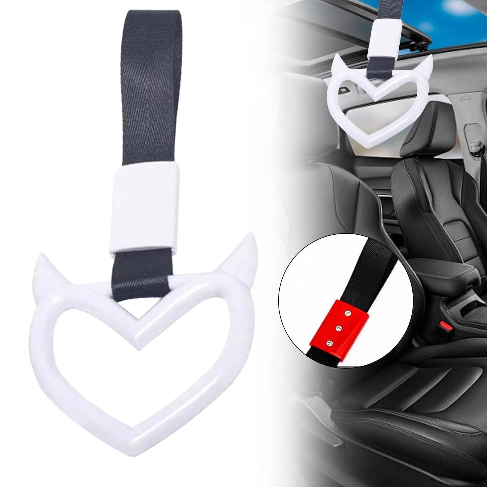 Tucknest Heart Car Accessories, Devil Heart Shape Car Handle Strap with ...