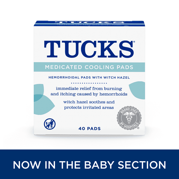 TUCKS 40ct Medicated Hemorrhoidal Postpartum Healing and Cleaning Pads ...