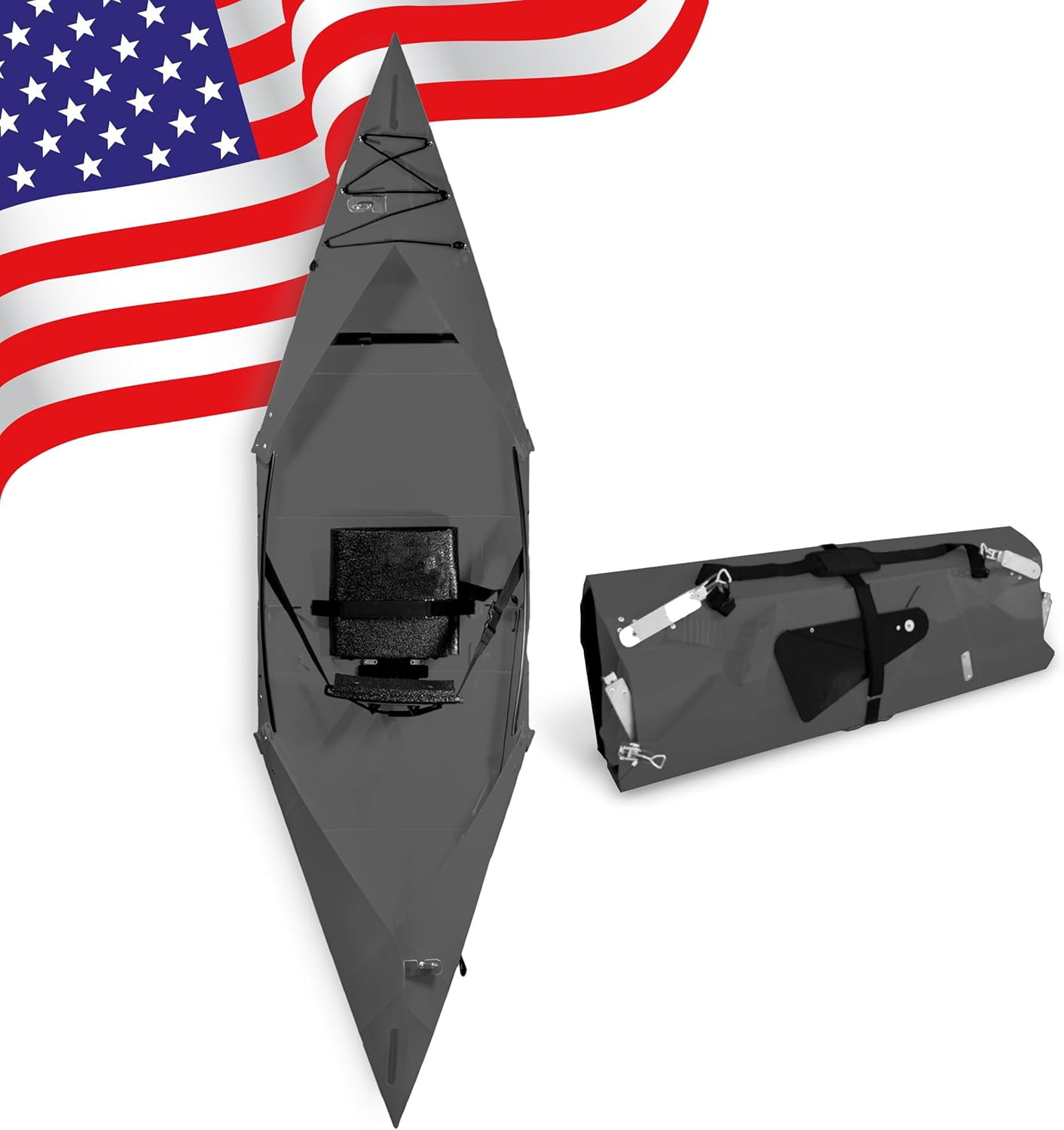 Tucktec 10' PRO Foldable Kayaks - Full Size Black Folding Kayak ...